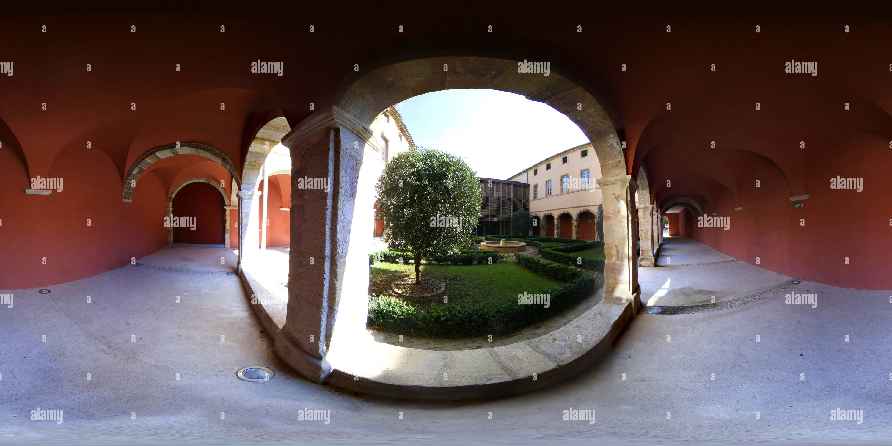 360° view of Saint Chinian, The Abbey Church and Cloister - Alamy