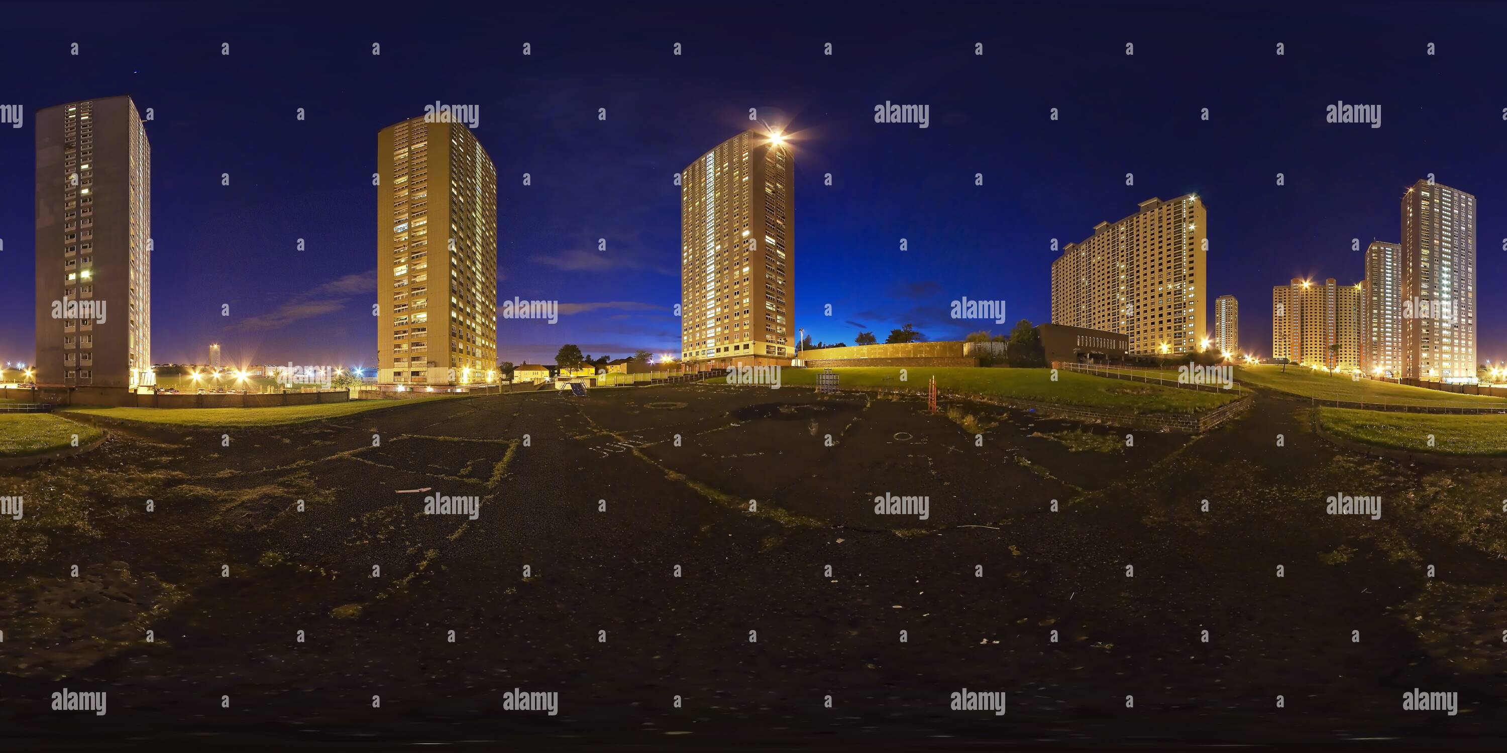 360° view of Glasgow, Red Road Flats - Alamy
