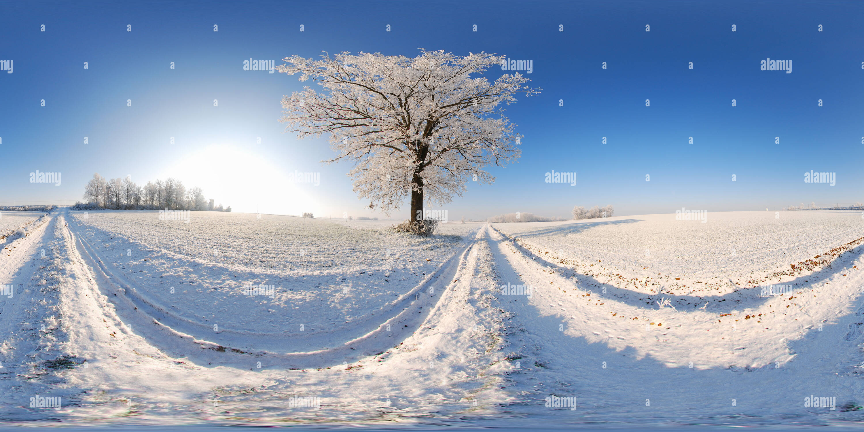 360° view of Ceresole d'Alba, the countryside in wintertime - Alamy