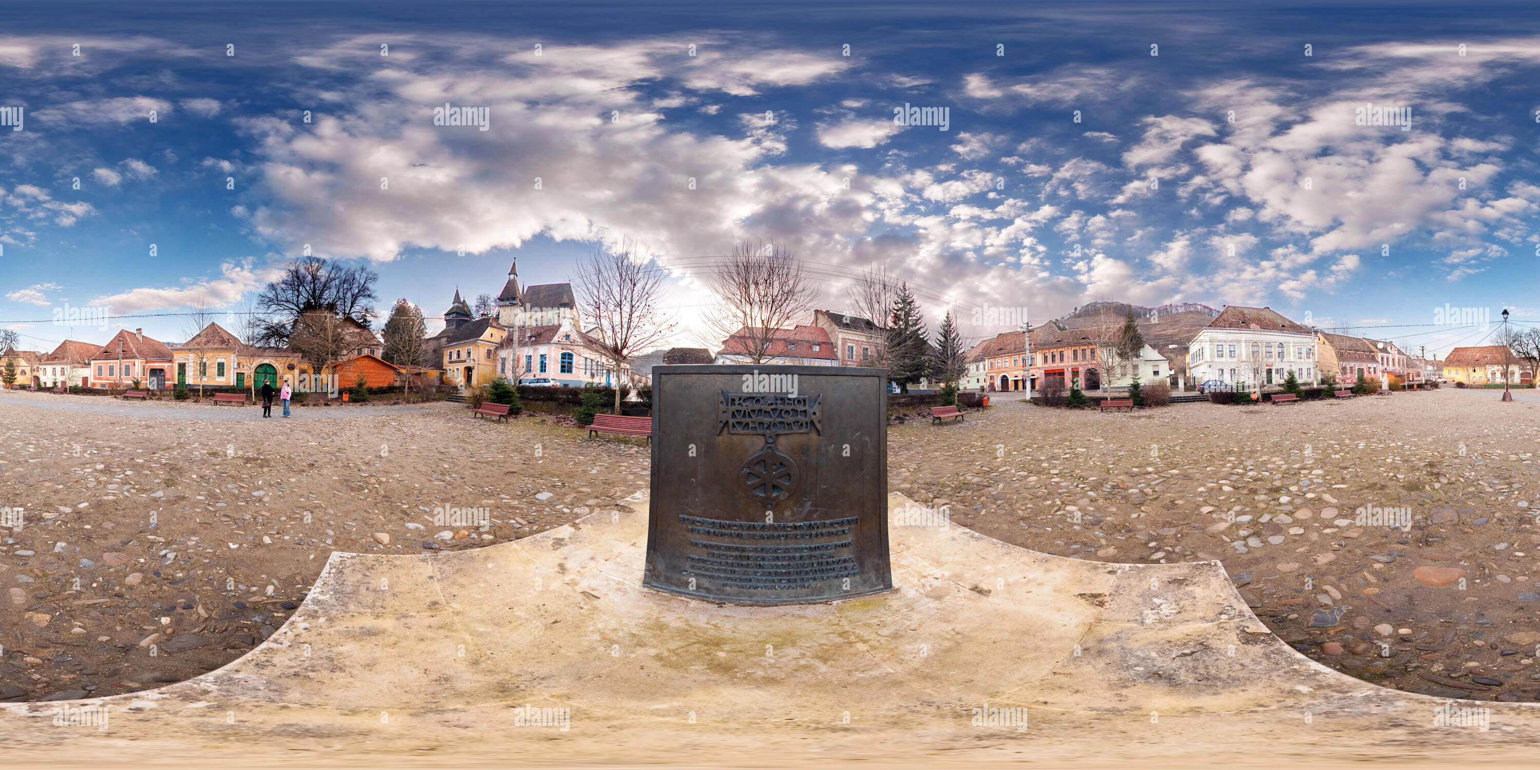 360° view of The marketplace in Biertan - Alamy