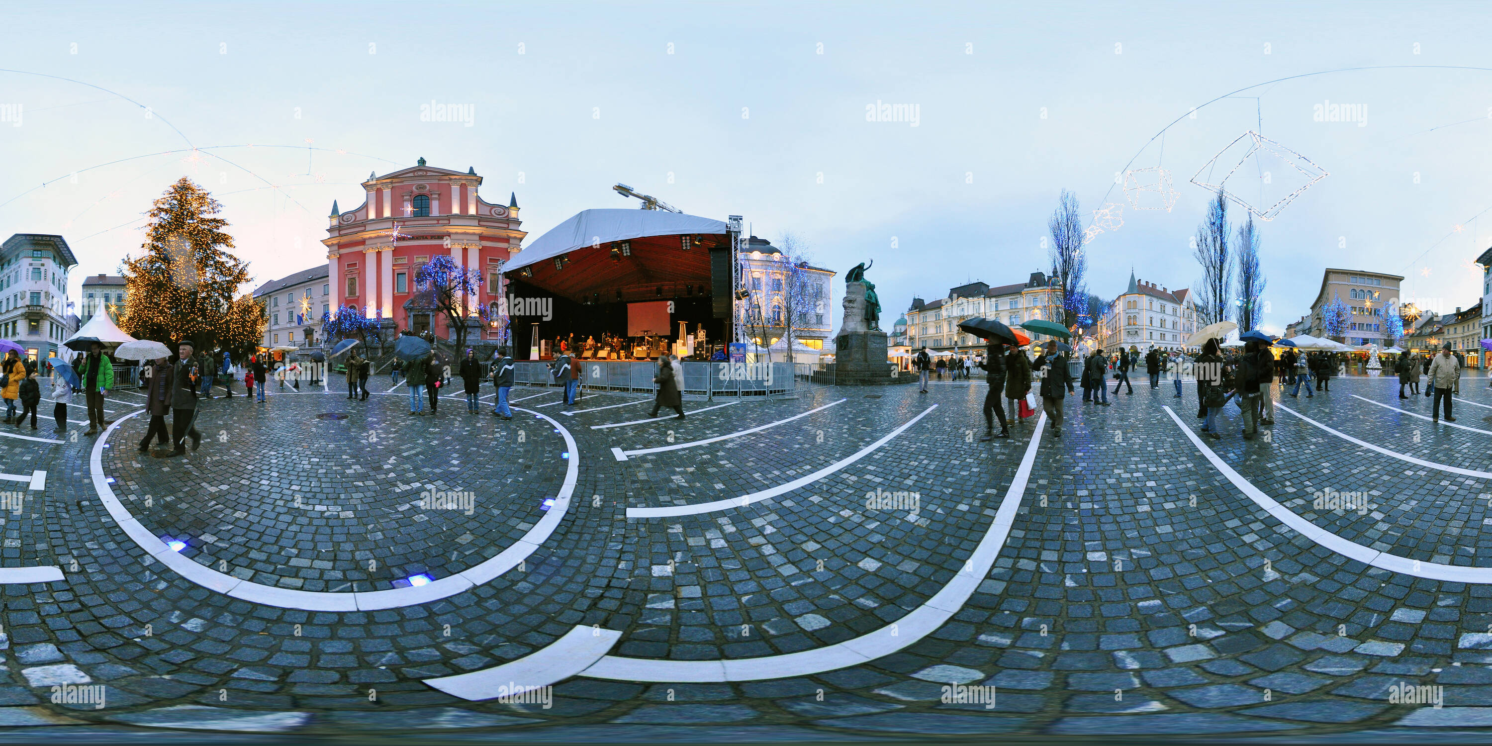 360° view of Ljubljana, Prešeren Square - Alamy