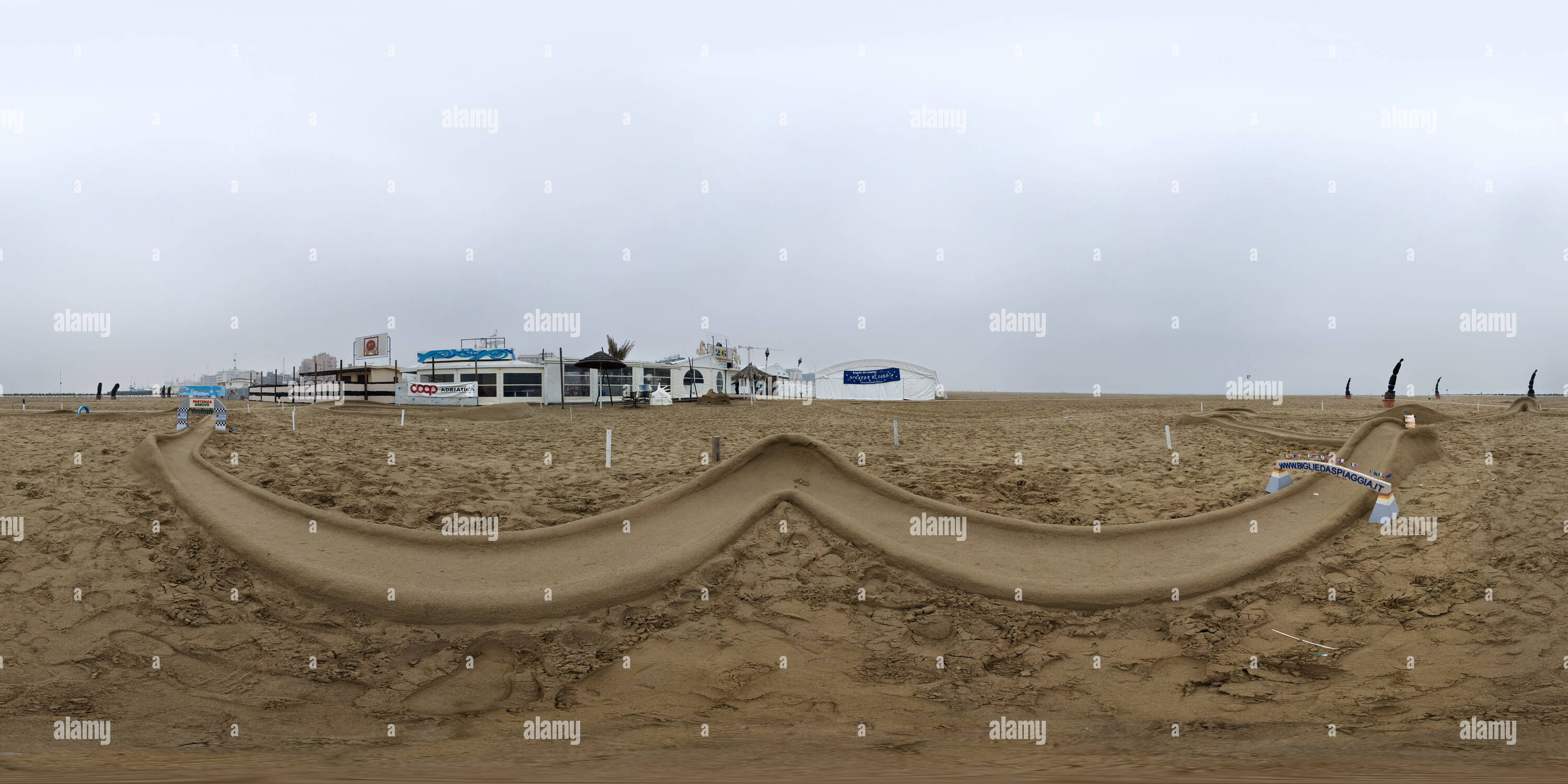 360° view of Rimini, winter speedway for the marbles game - Alamy