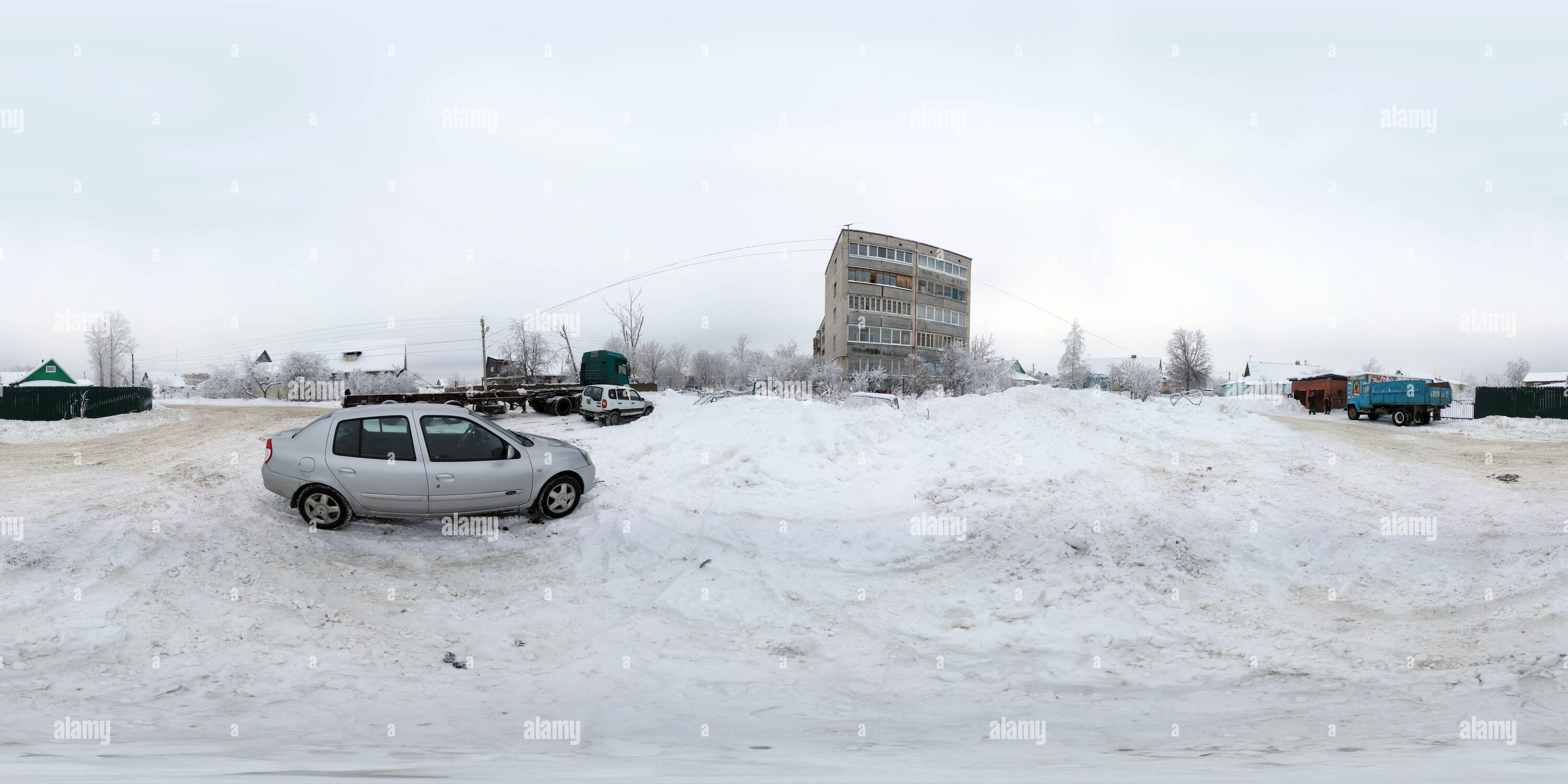 360° view of Russia after snowfall - Alamy