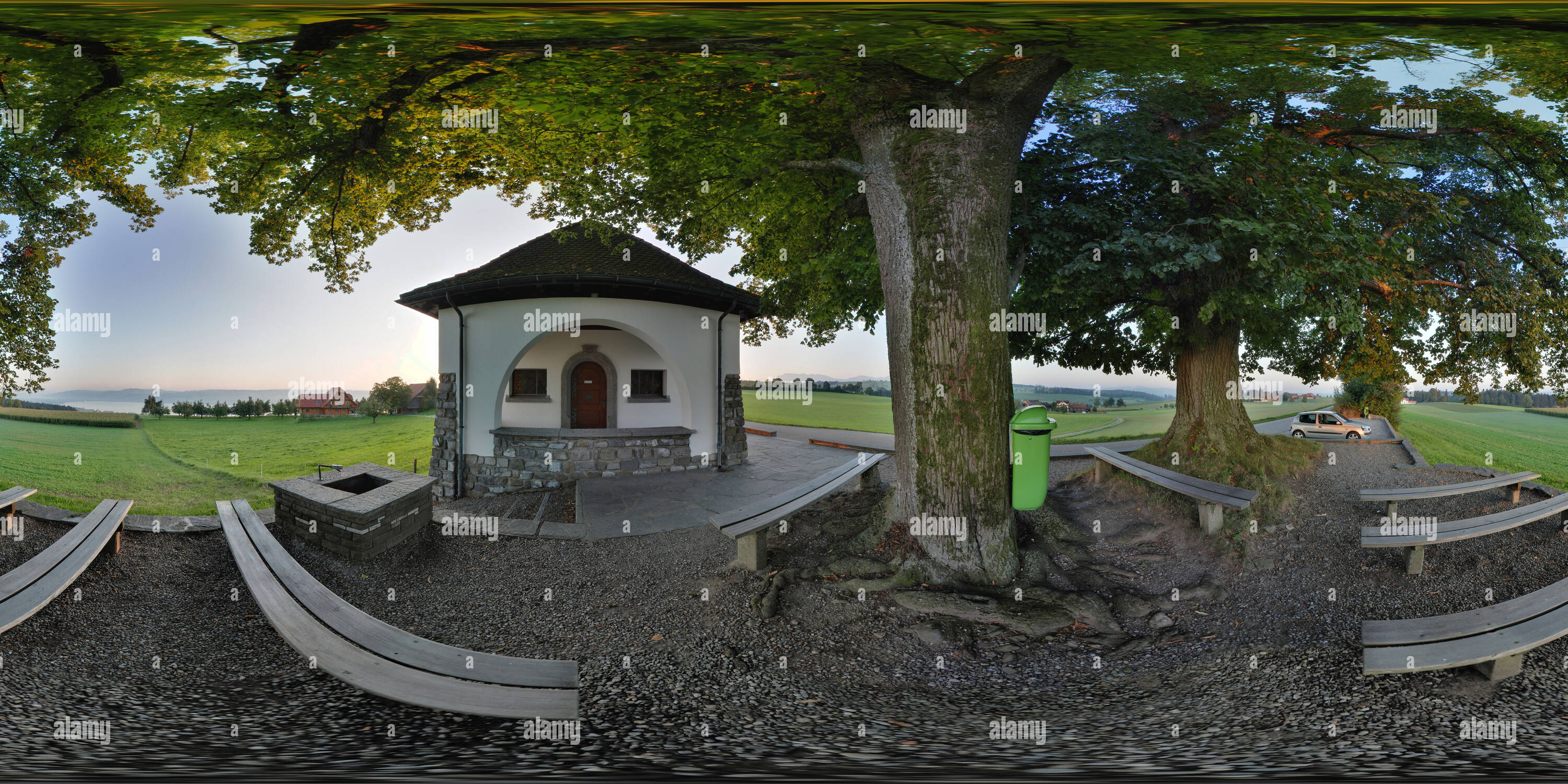 360° view of Flüss Kapelle Nottwil, Sempachersee - Alamy