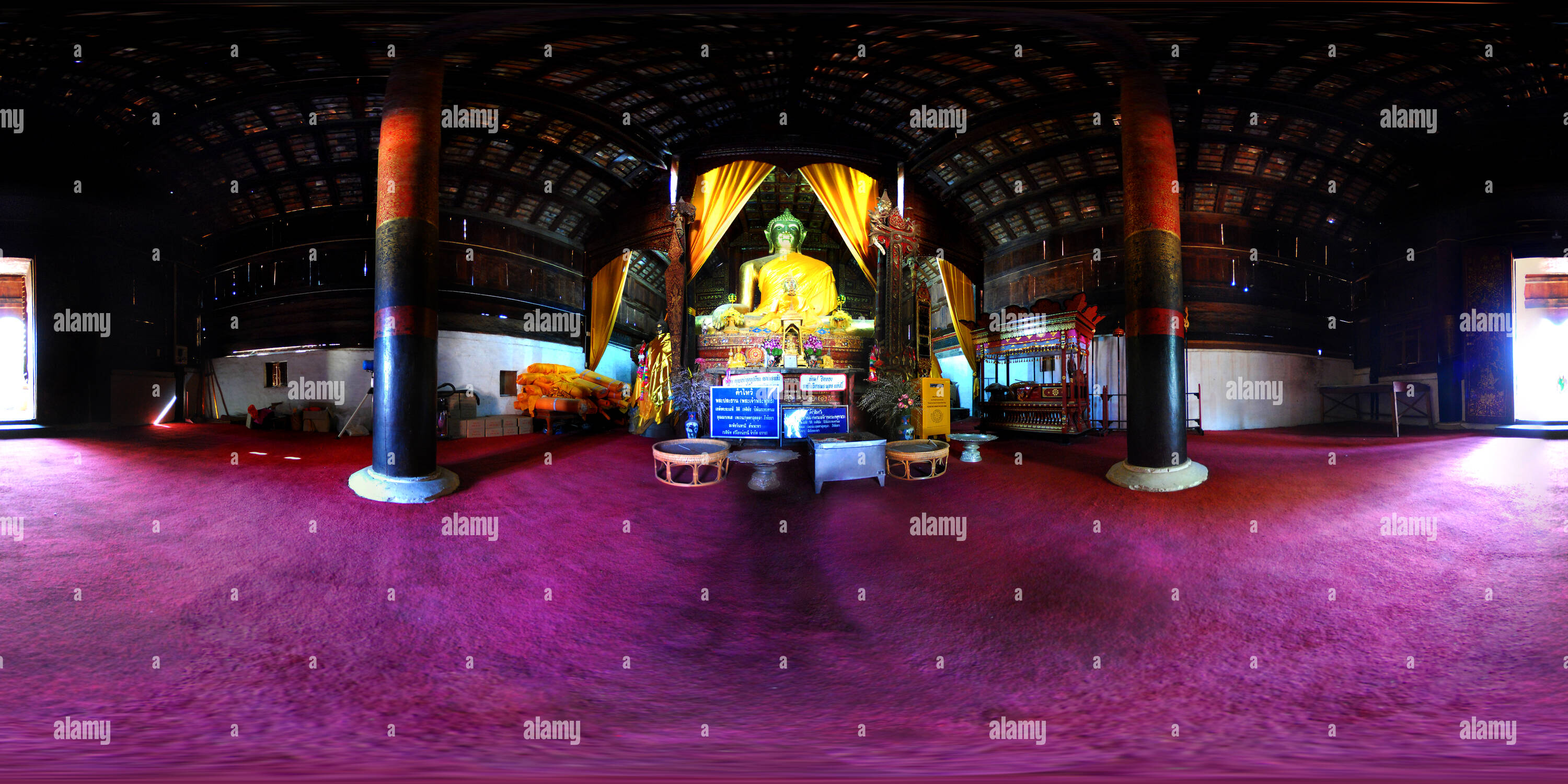 360° view of Interior of Wiharn Phra Phut, Wat Phra That Lampang Luang ...