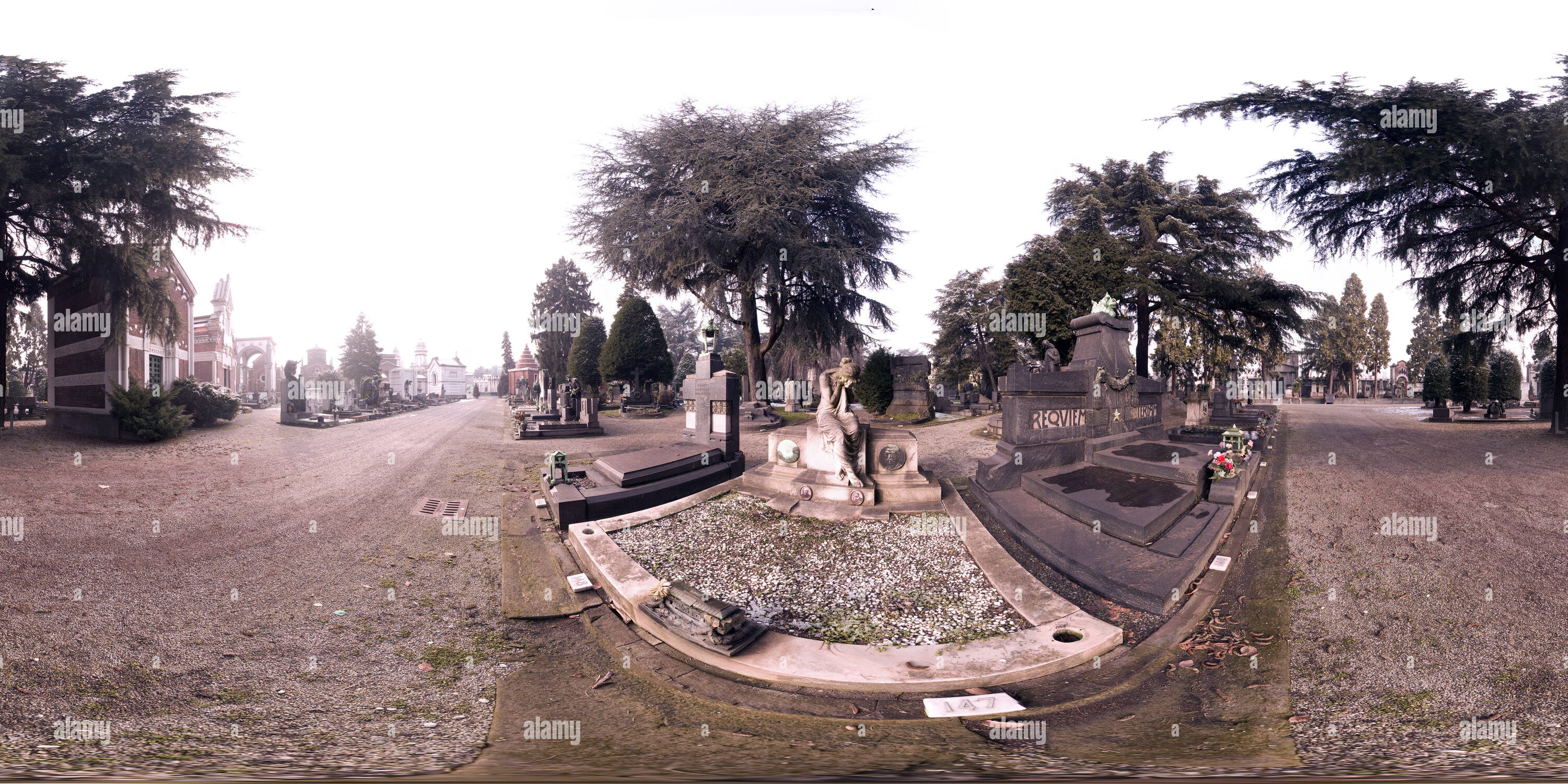 360° view of Crying Statue in Monumental Cemetery - Alamy