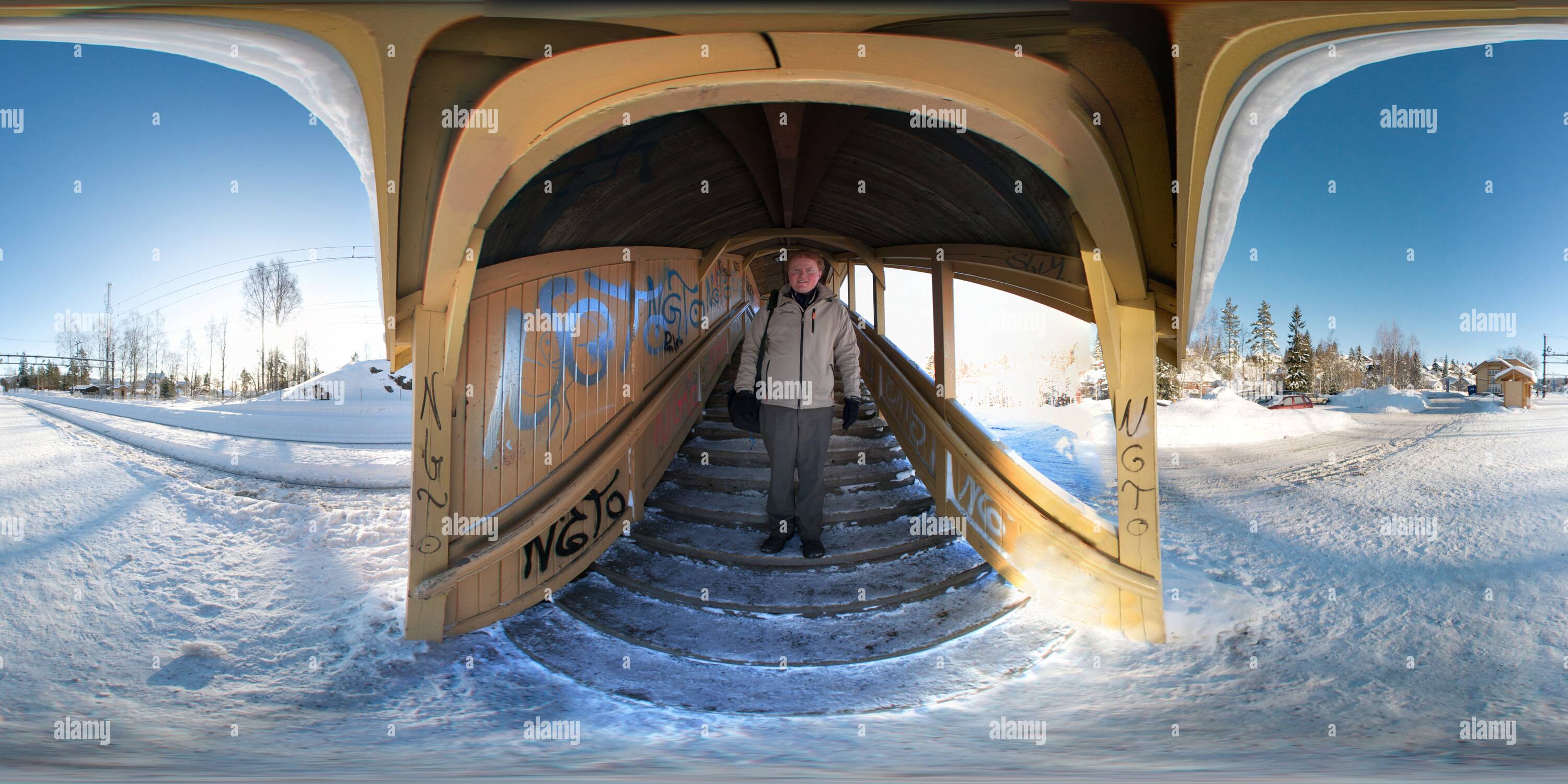360° view of Nittedal train station, Norway - Alamy
