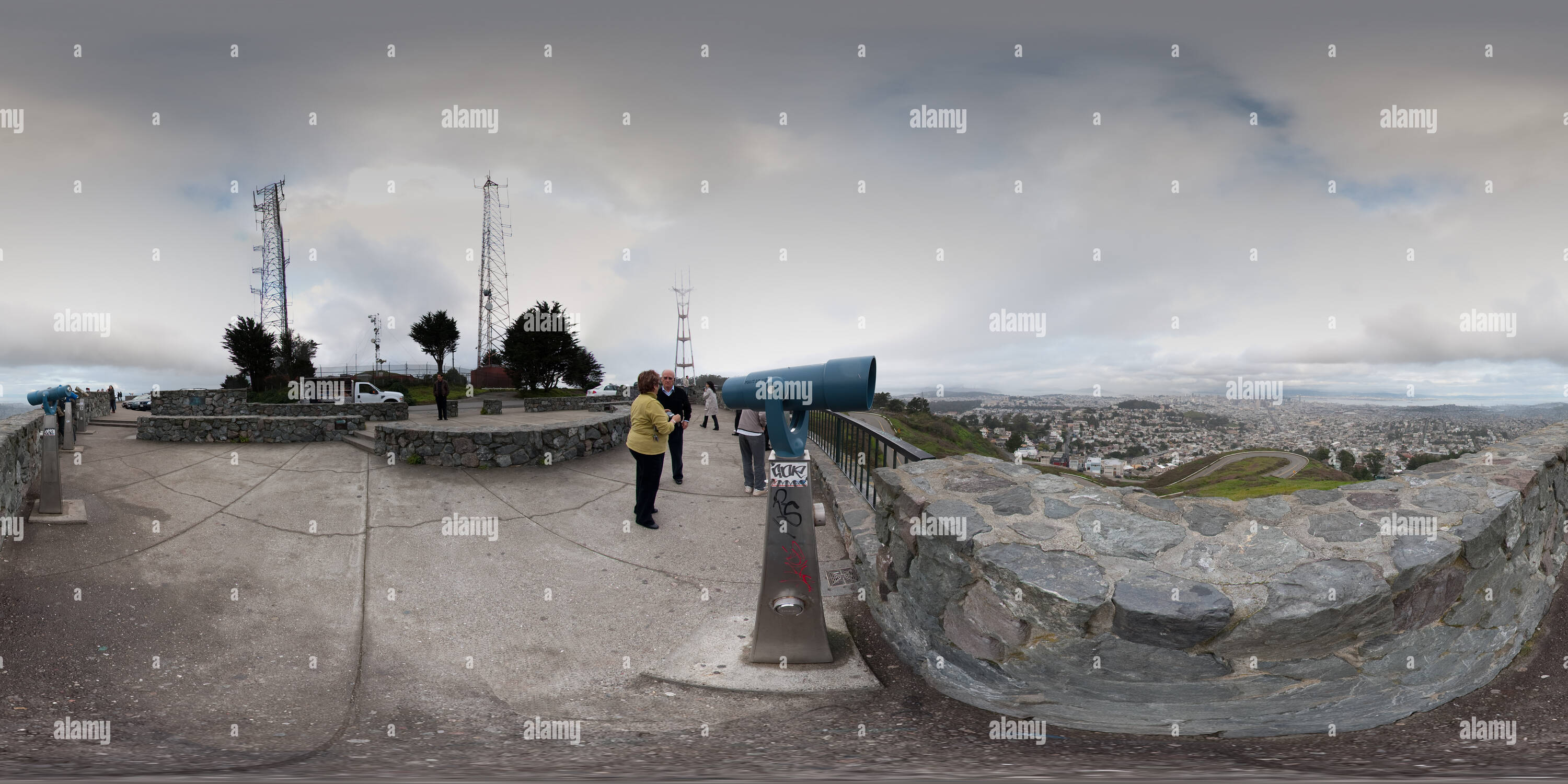 360° view of Looking North from Twin Peaks - Alamy