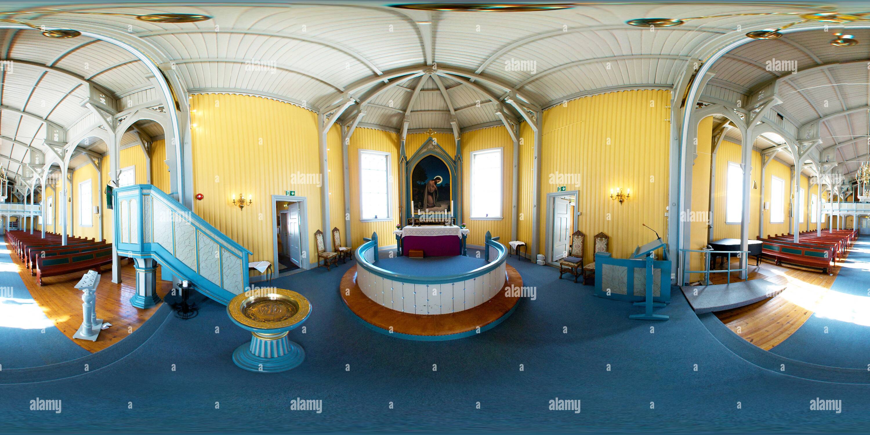 360° view of Nittedal Church Interior Norway - Alamy