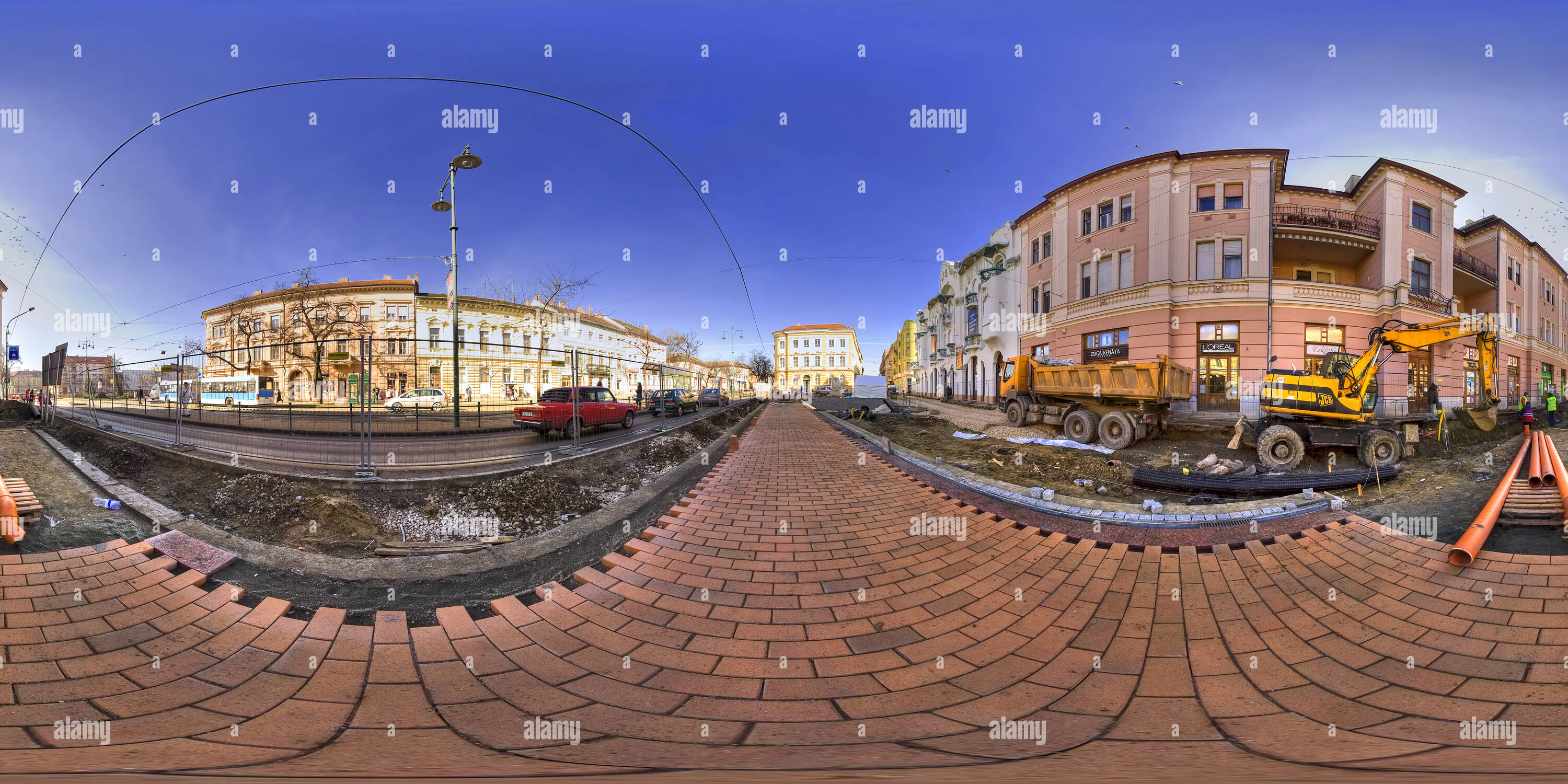 360° view of Building of a new square - machines - Alamy