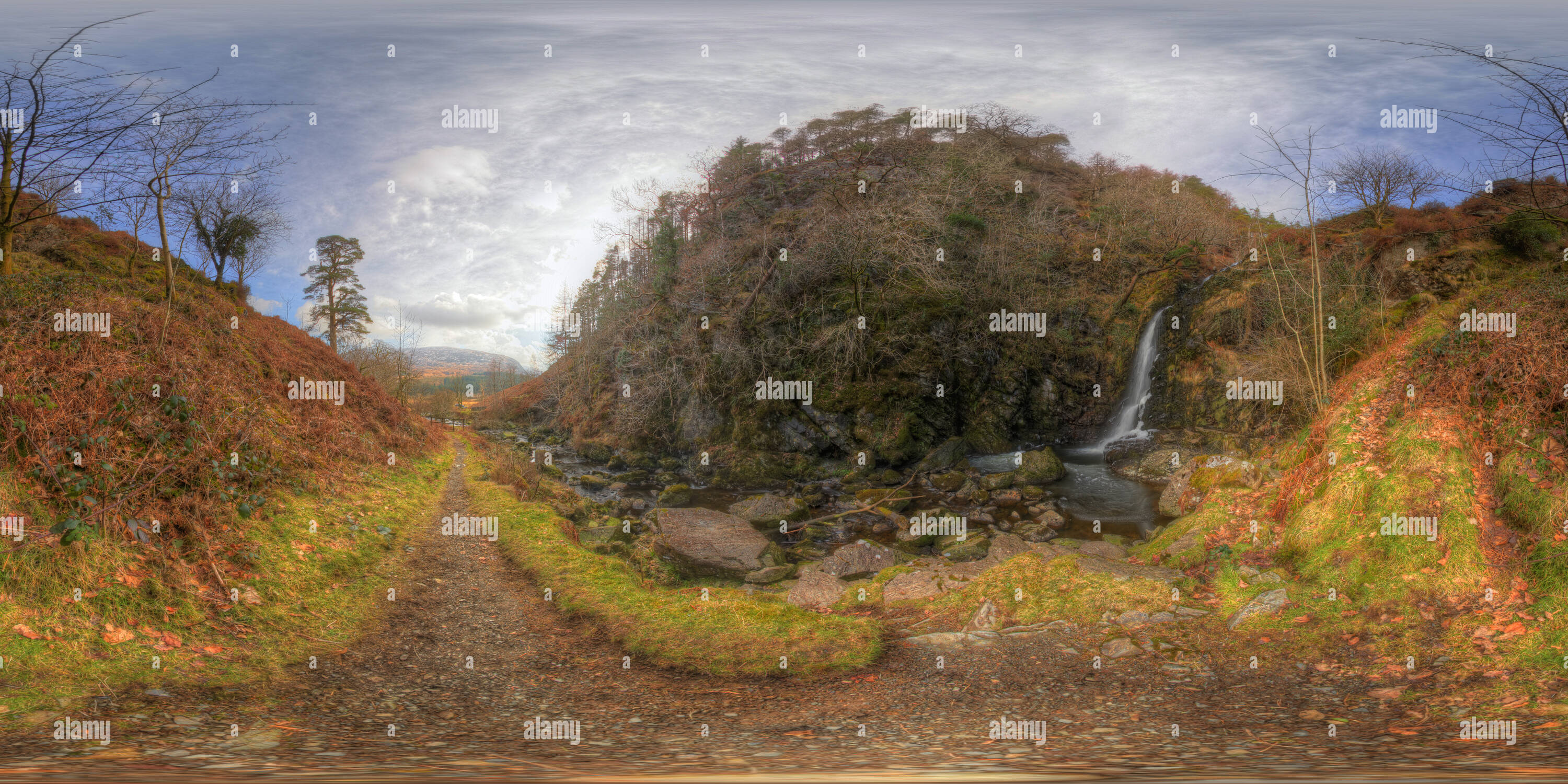 360° view of Grey Mairs Tail Waterfall - Alamy