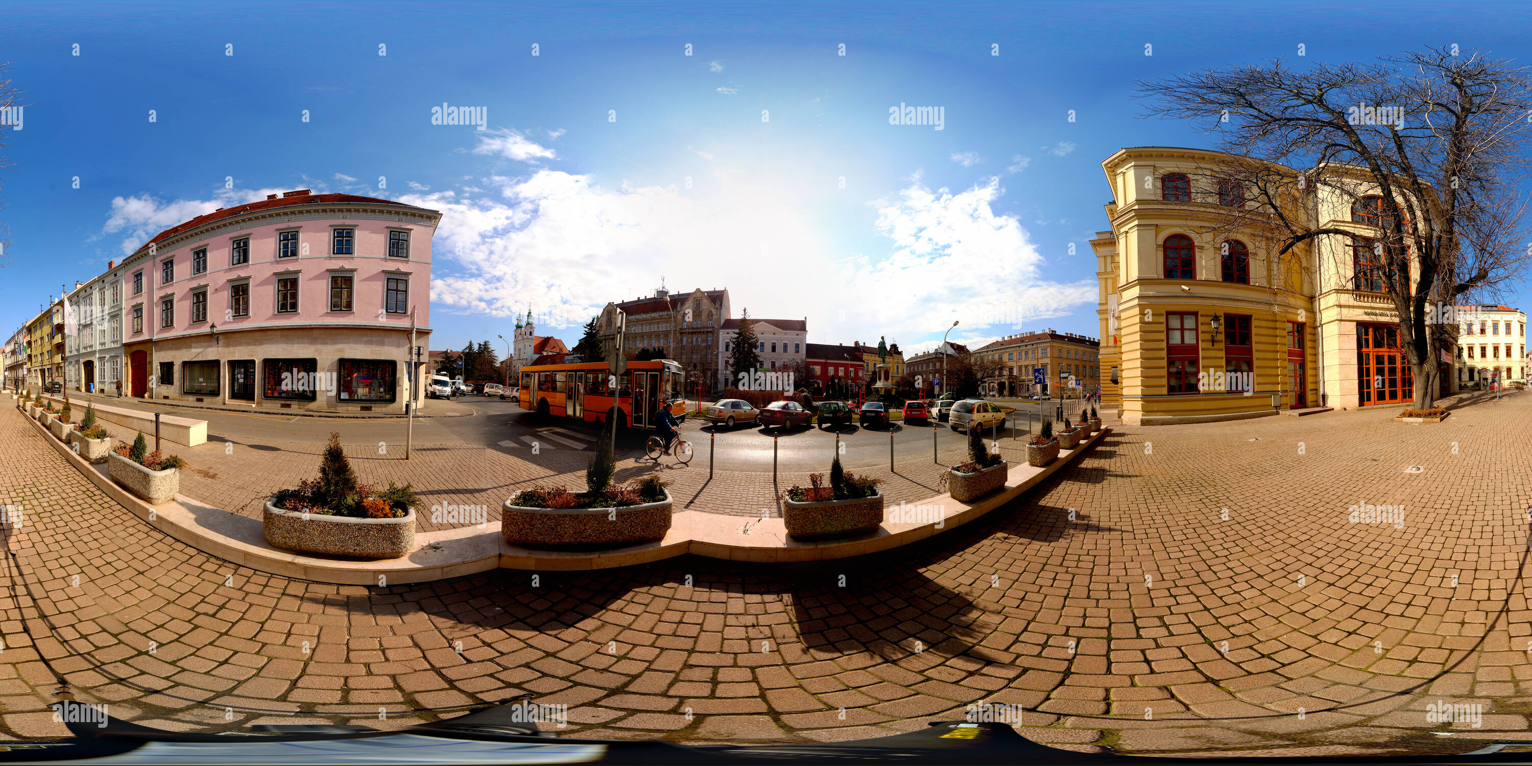 360° view of Theatre square, Sopron - Alamy