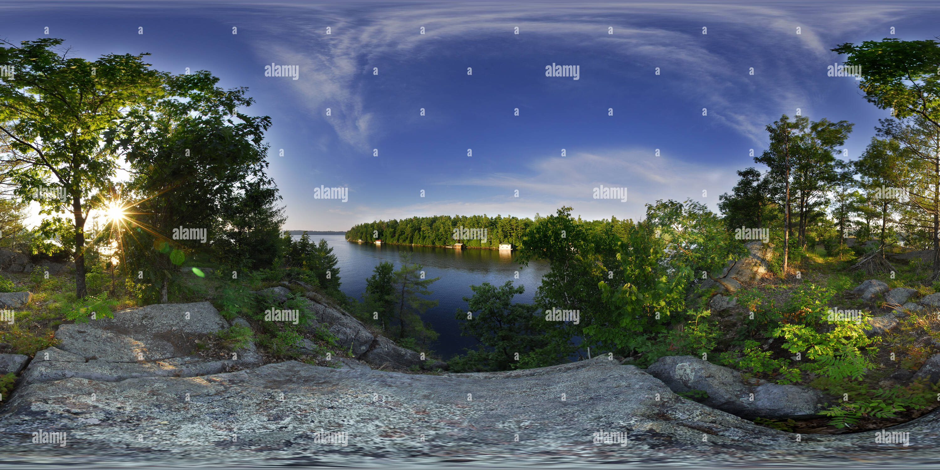 360° view of Island on Indian Lake, Ontario - Alamy