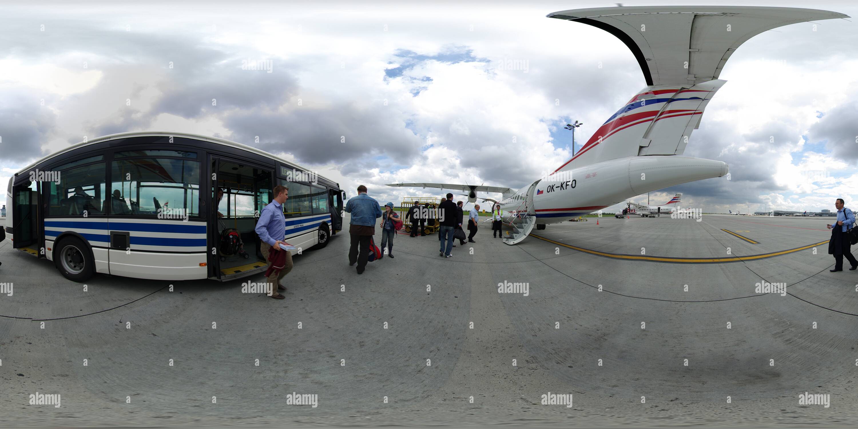 360° view of Plane at Prague Airport - Alamy