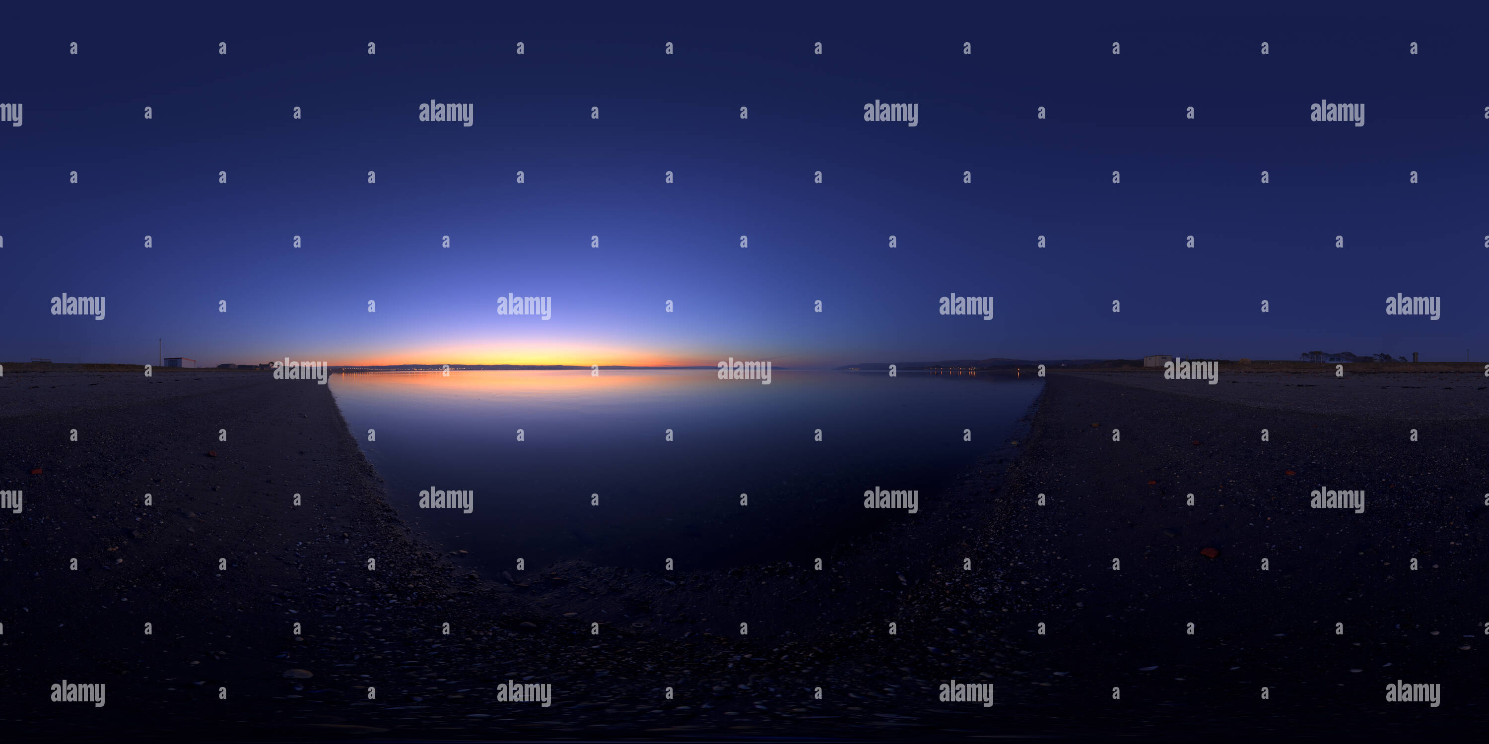 360° view of Loch Ryan After Sunset - Alamy