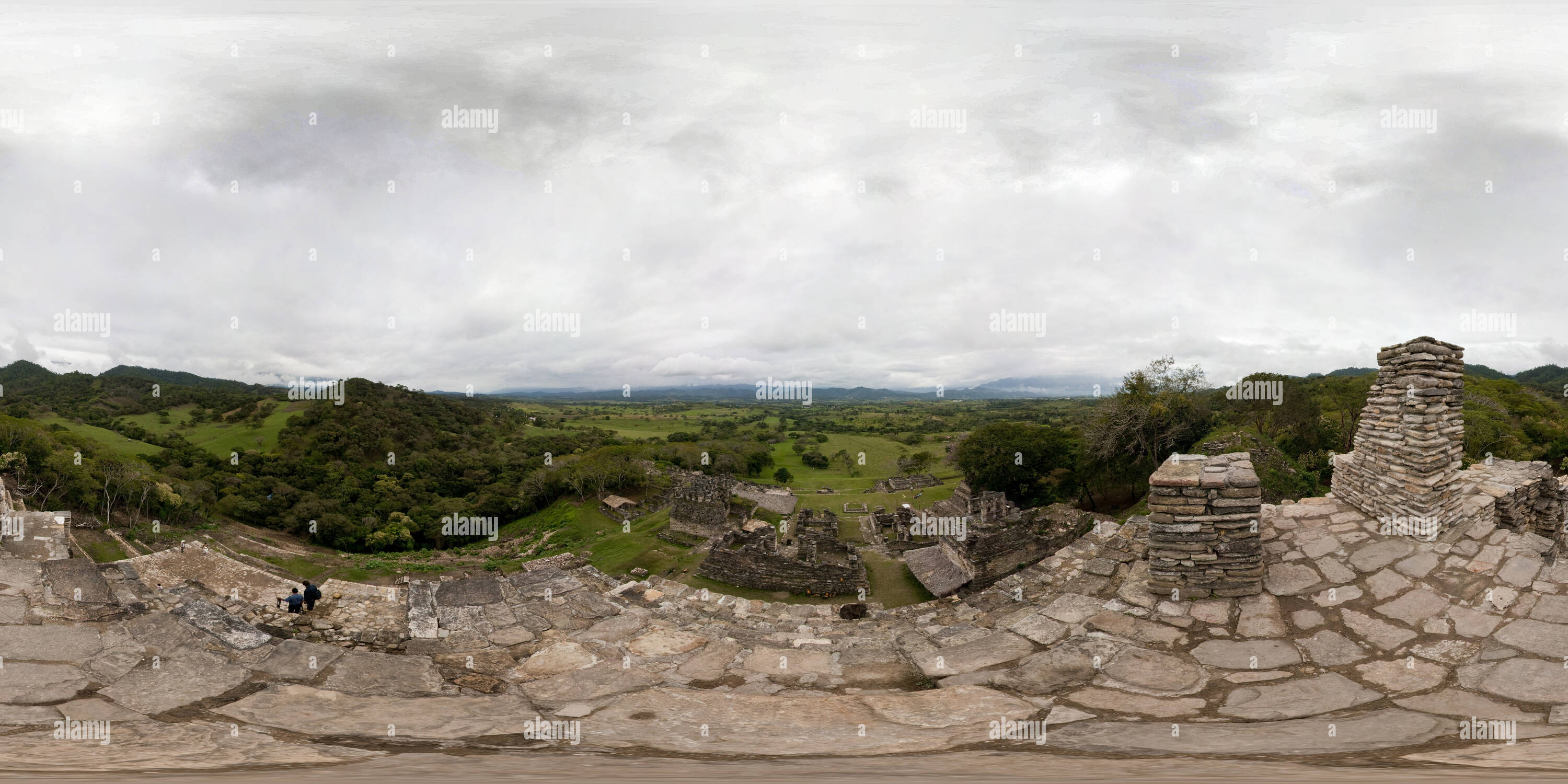 360° view of From the top of Tonina's Mayan Pyramid - Alamy
