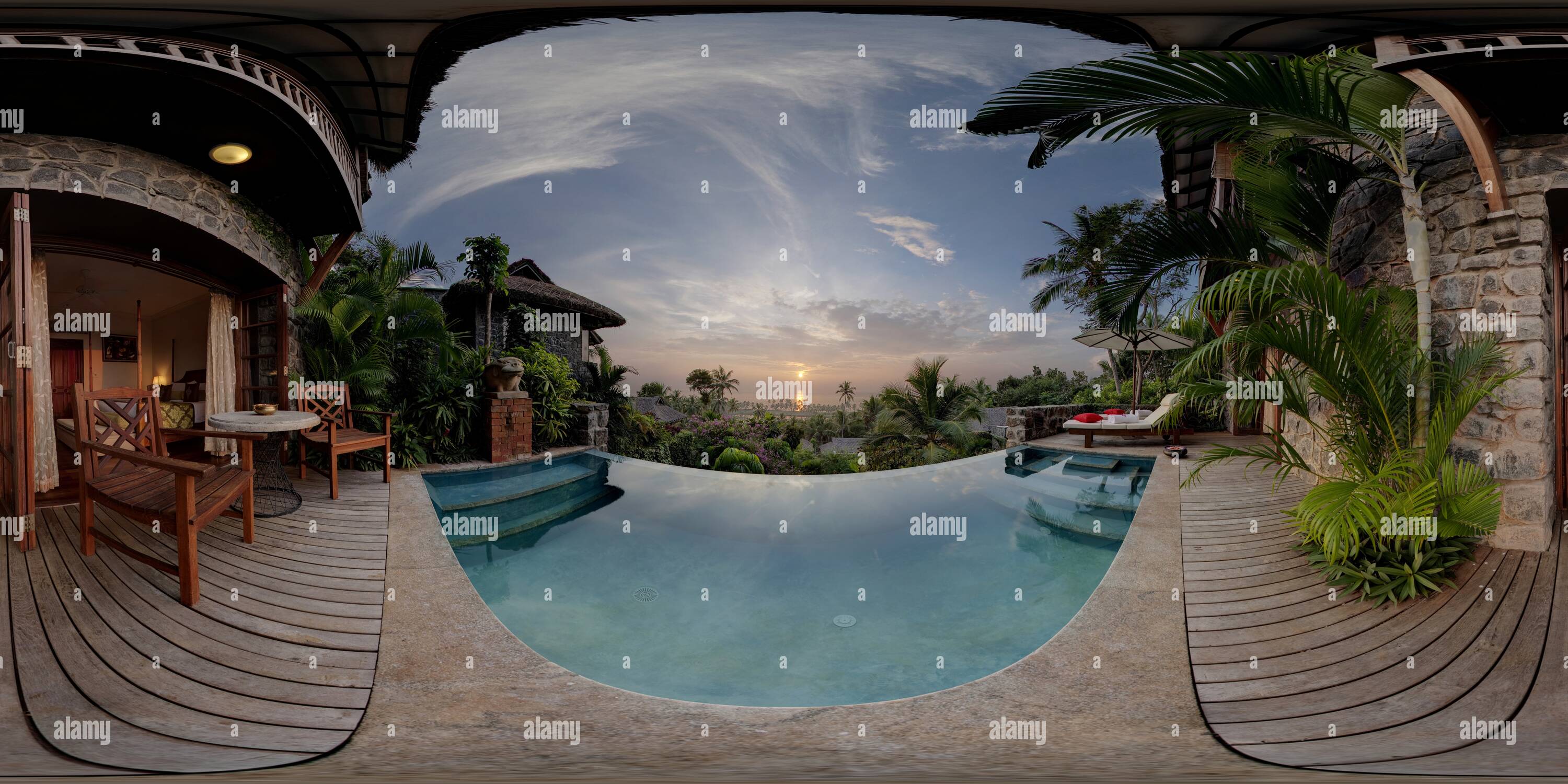360° view of Taj Green Cove - Kovalam - India - Pool Suite - Alamy