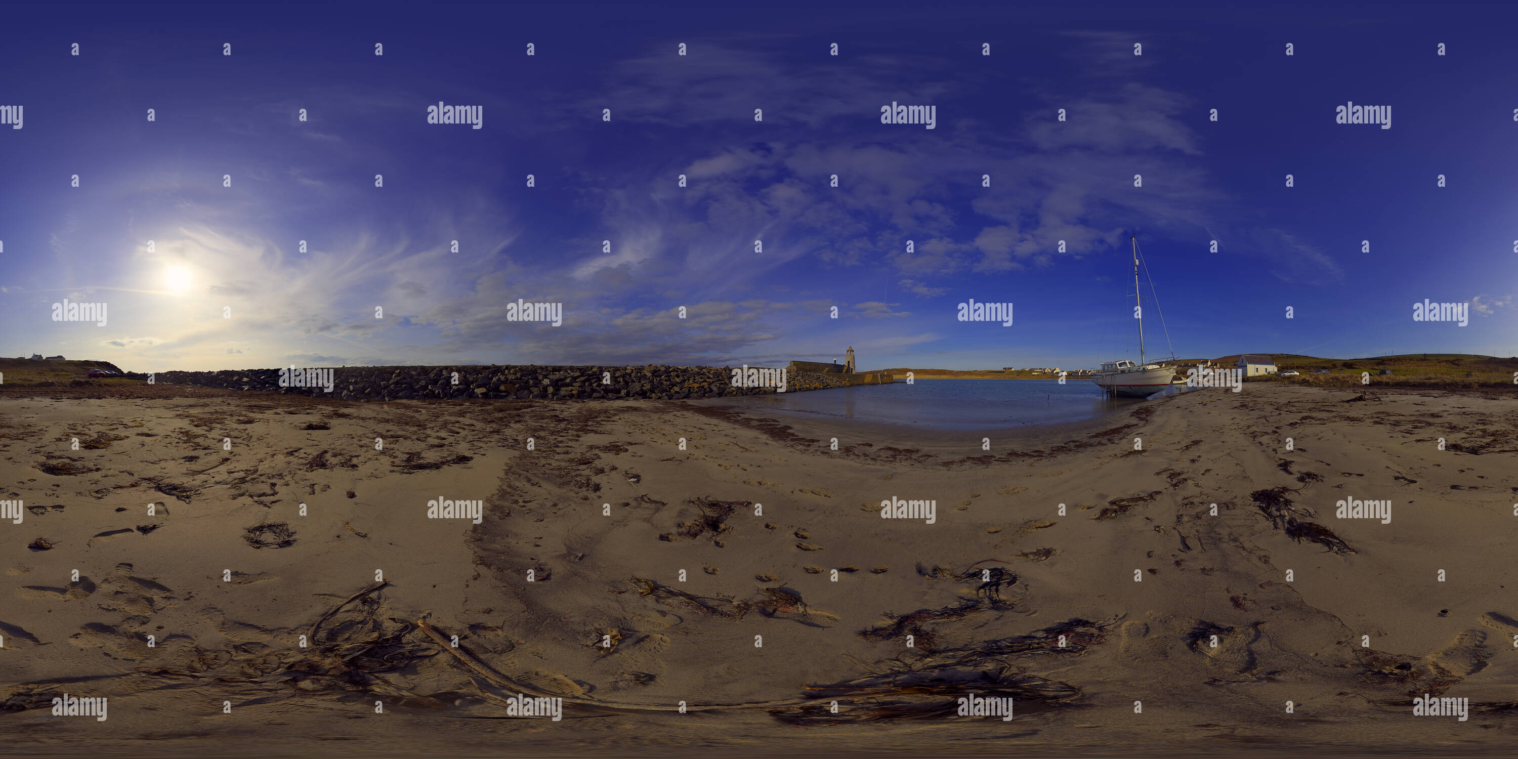 360° view of Port Logan Beach - Alamy