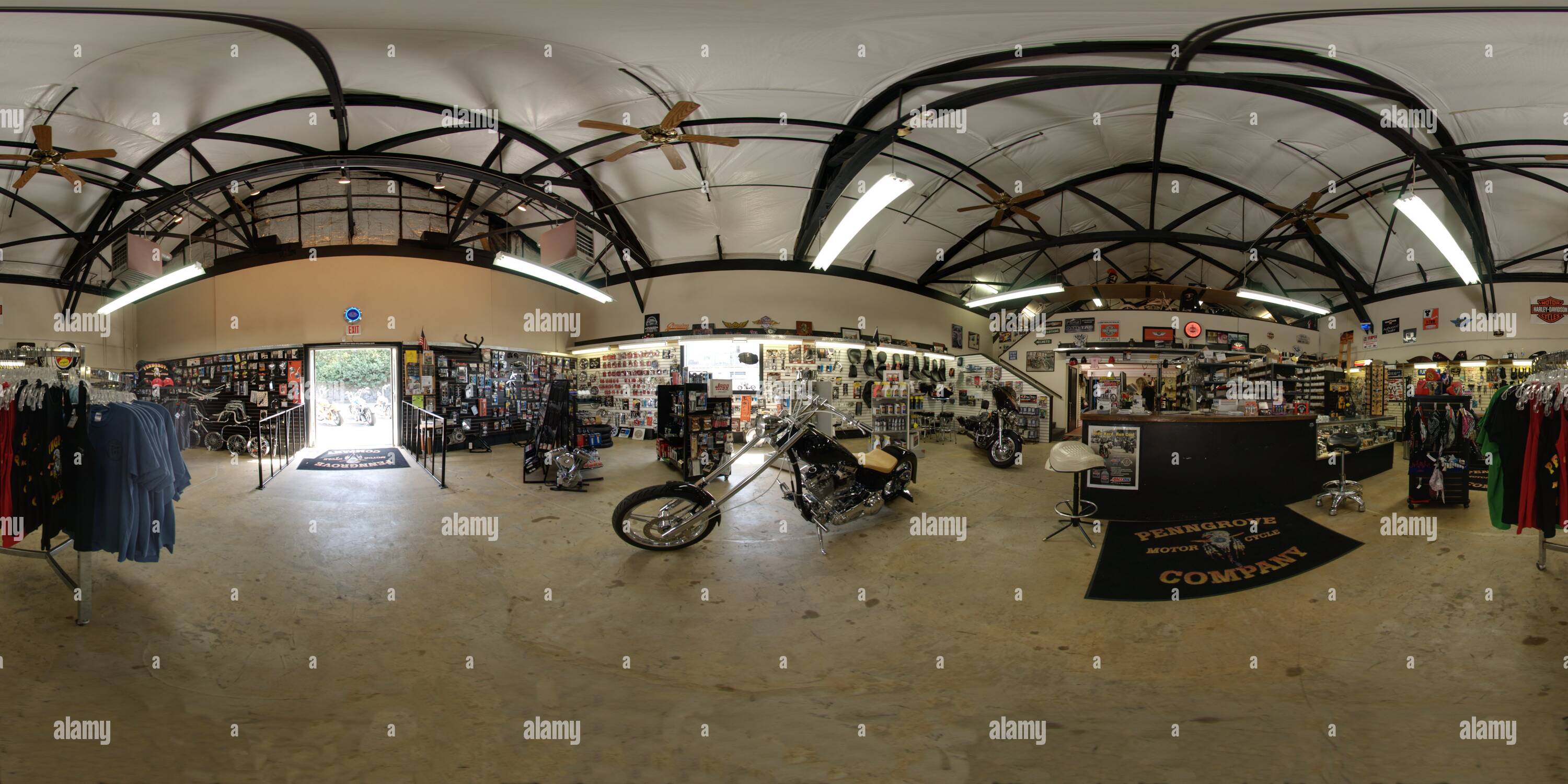 360° view of Custom motorcycles built here! - Alamy