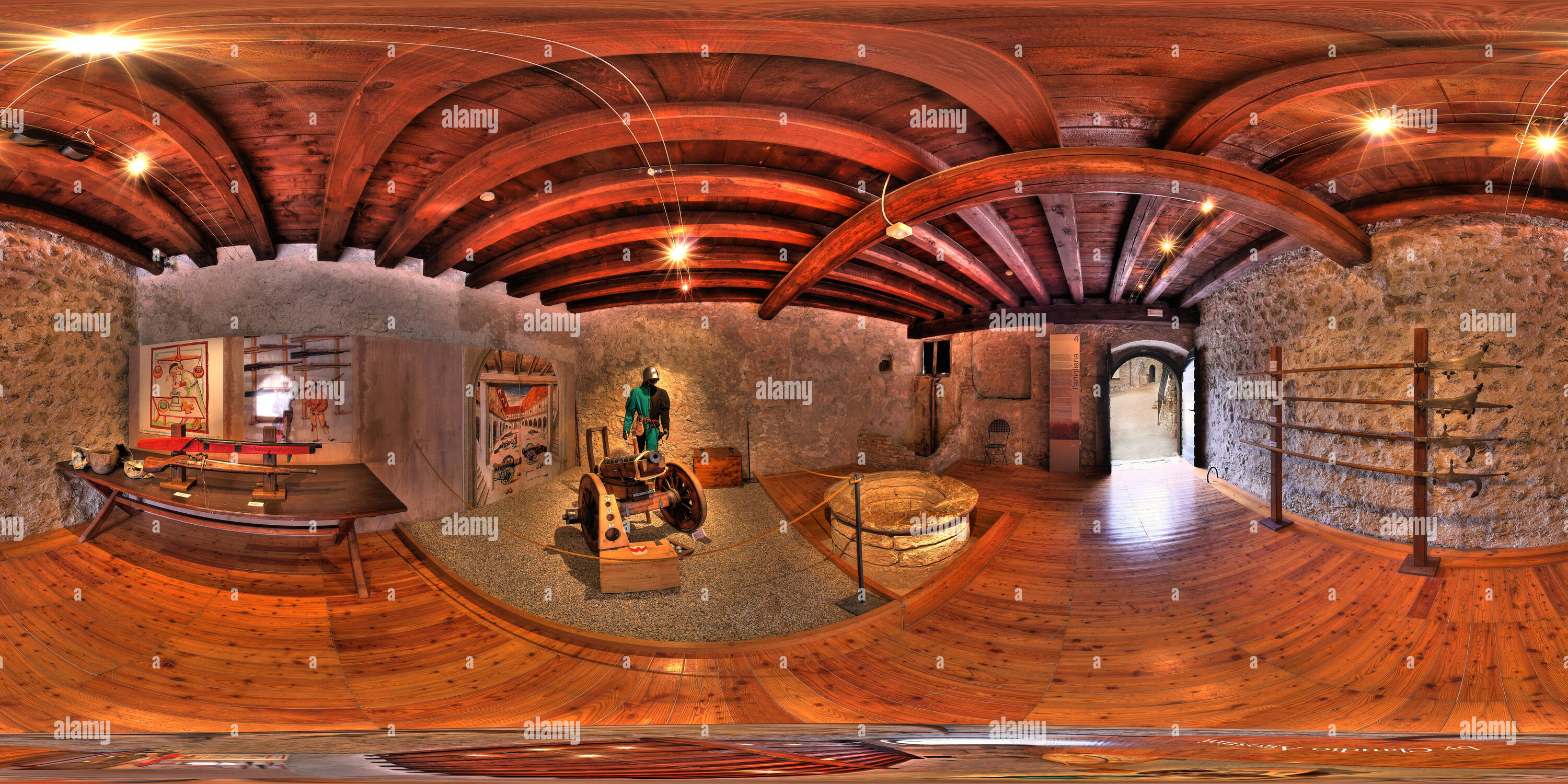 360° view of Beseno Castle - inner room - Alamy