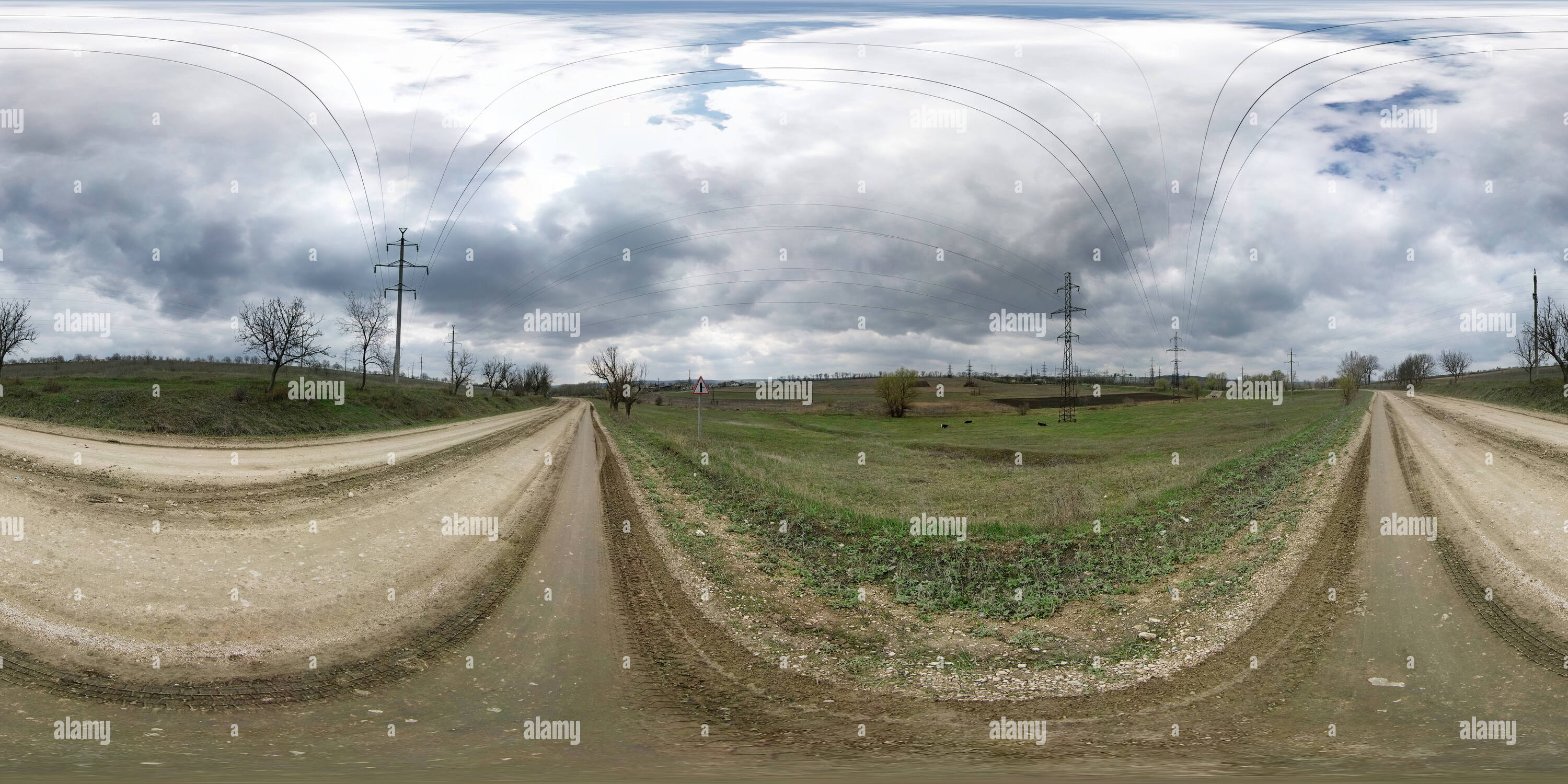 360° view of road , Moldova 2010 04 02 - Alamy