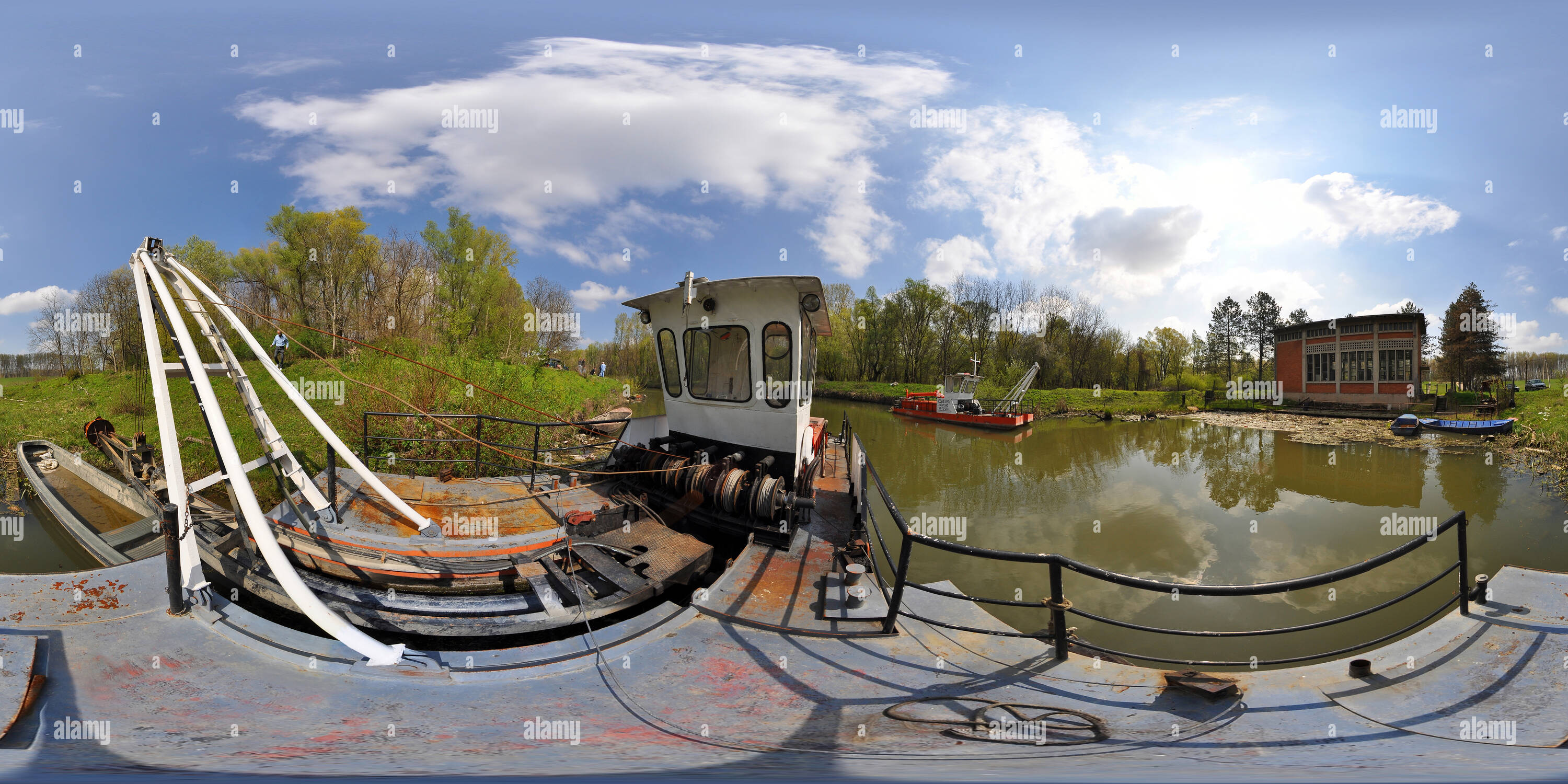 360° view of plovni bager refuler, crpna stanica Plavna - Alamy