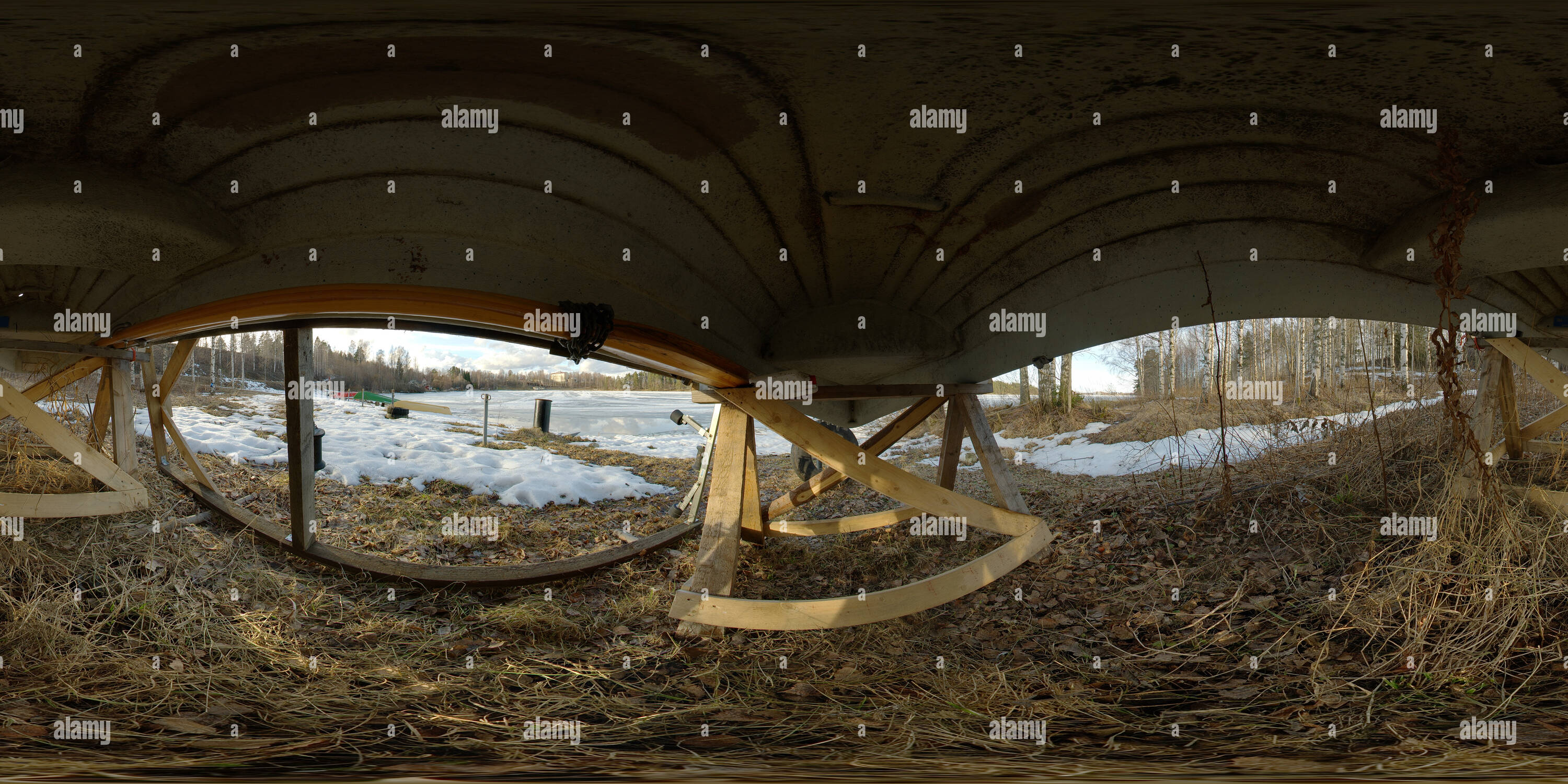 360° view of Under a rowing boat - Alamy
