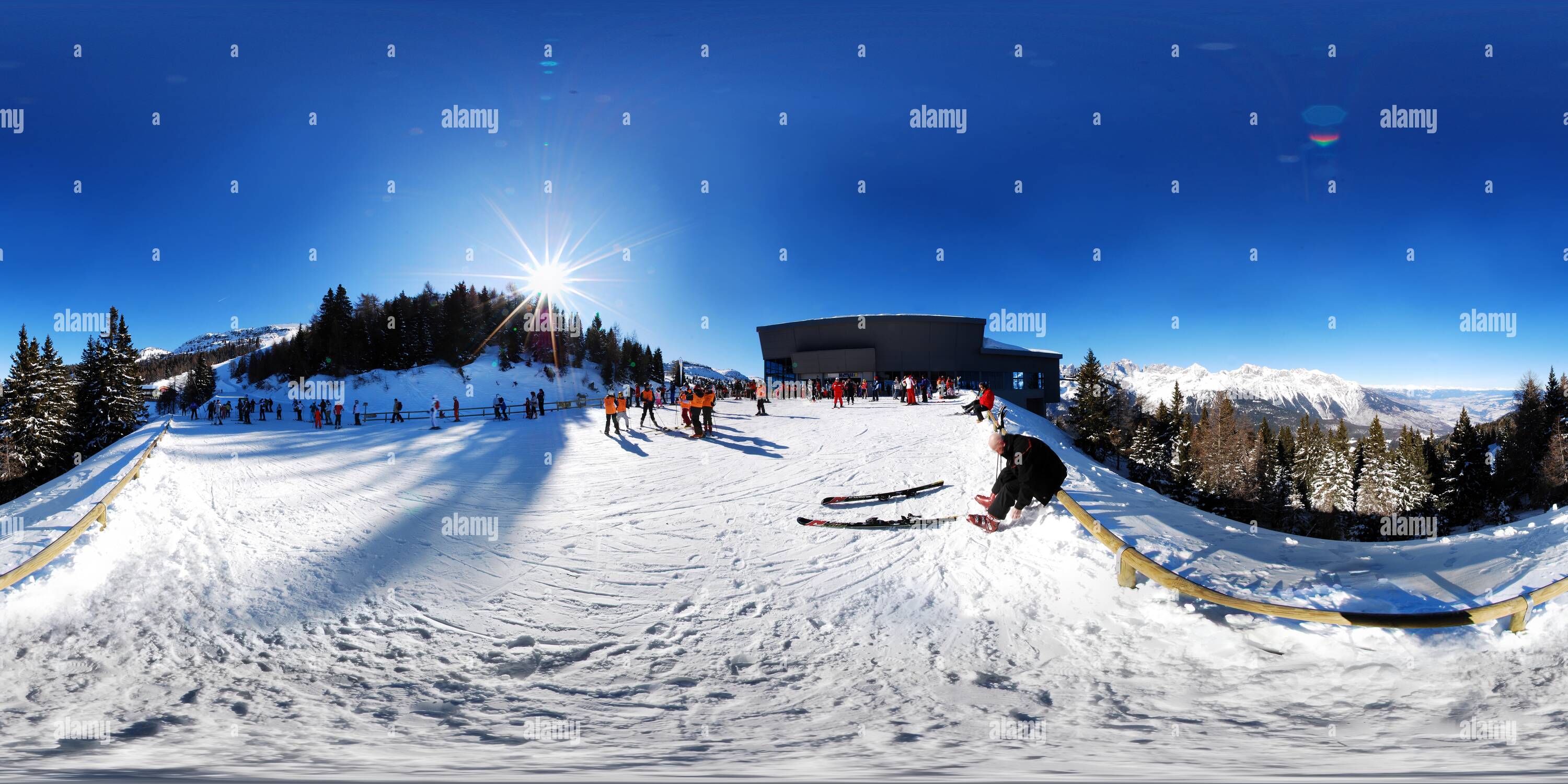 360° view of Top station of Andalo - Doss Pela lift - Alamy