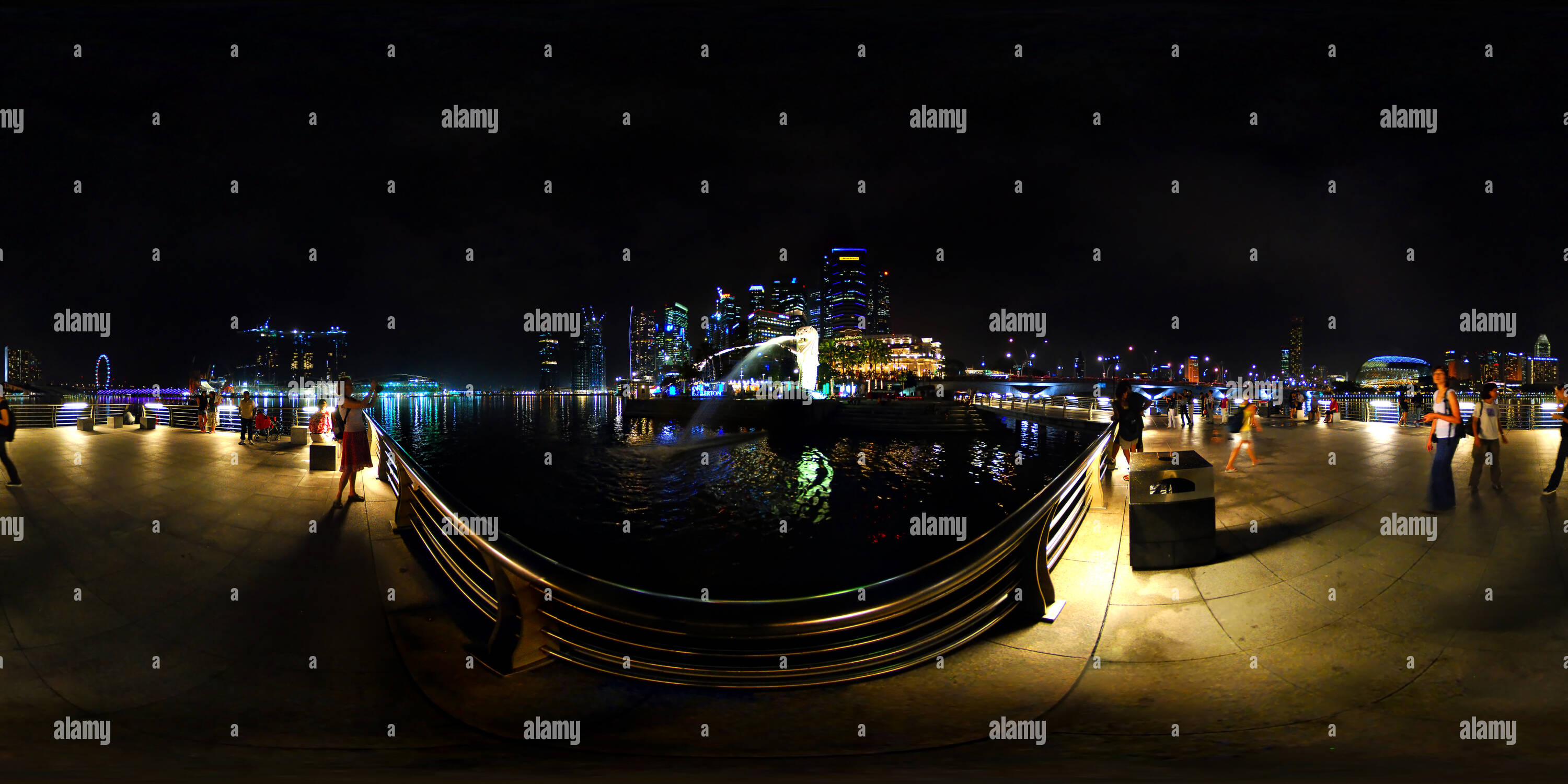 360° view of Singapore Merlion Park (1 - Alamy