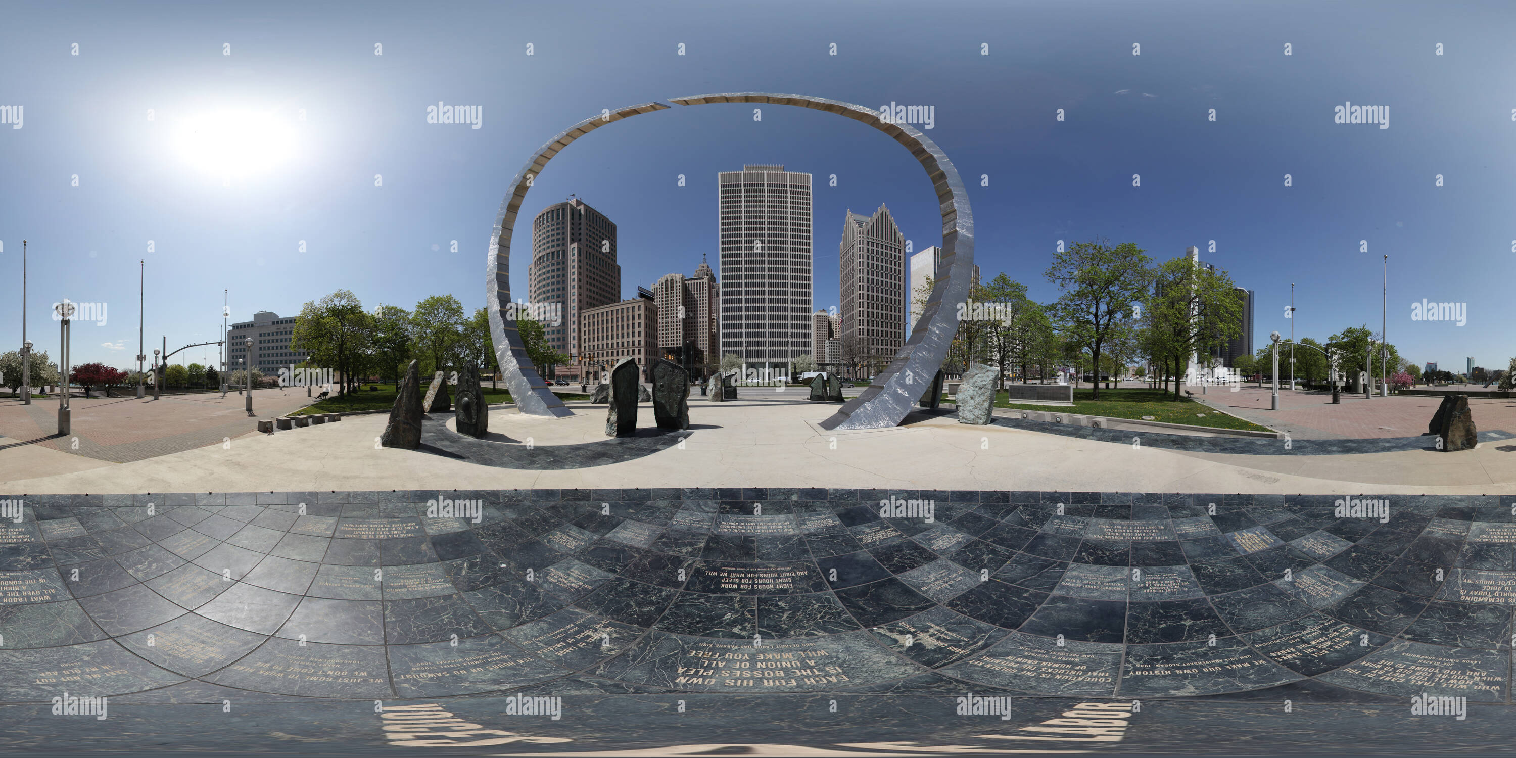 360° view of Michigan Labor Legacy Monument, Detroit - Alamy