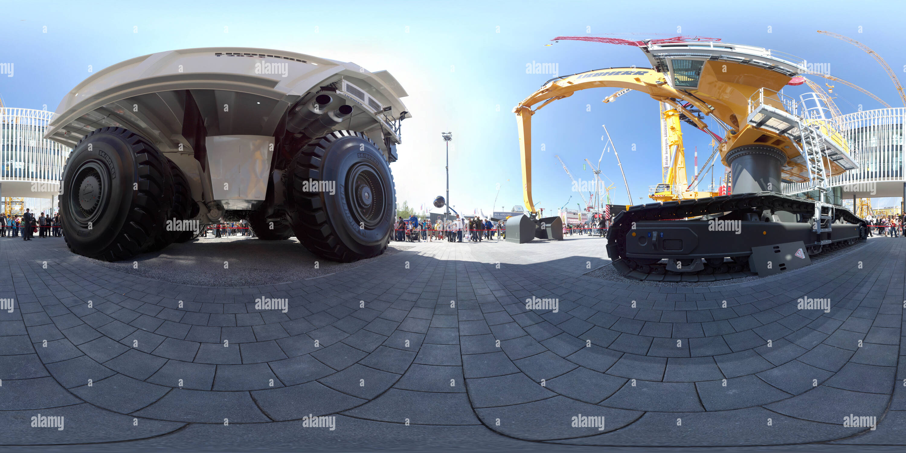 360° view of Liebherr T282C mining truck (Bauma 2010 - Alamy