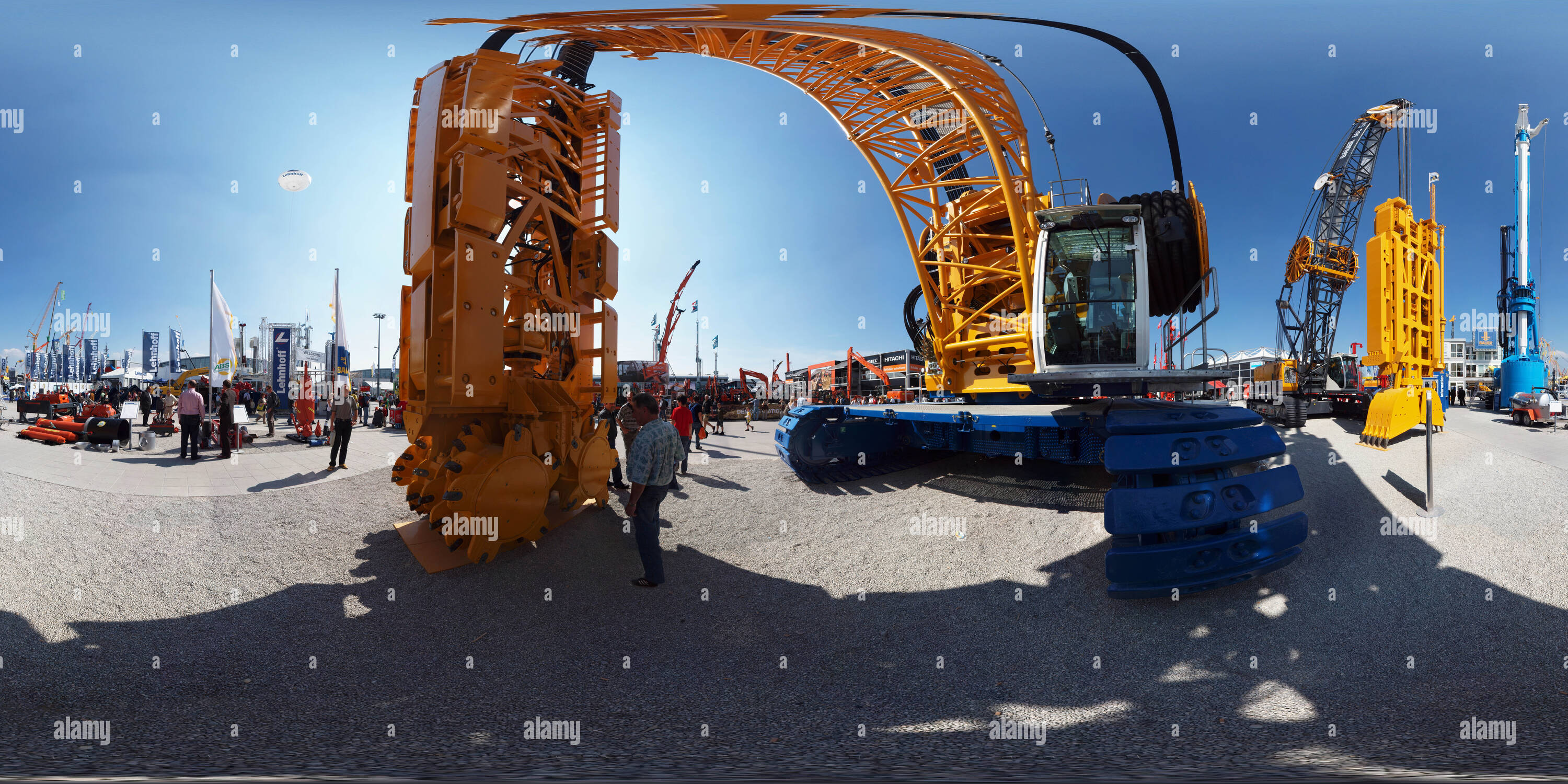 360° view of Bauer MC 128 Foundation Crane (Bauma 2010 - Alamy