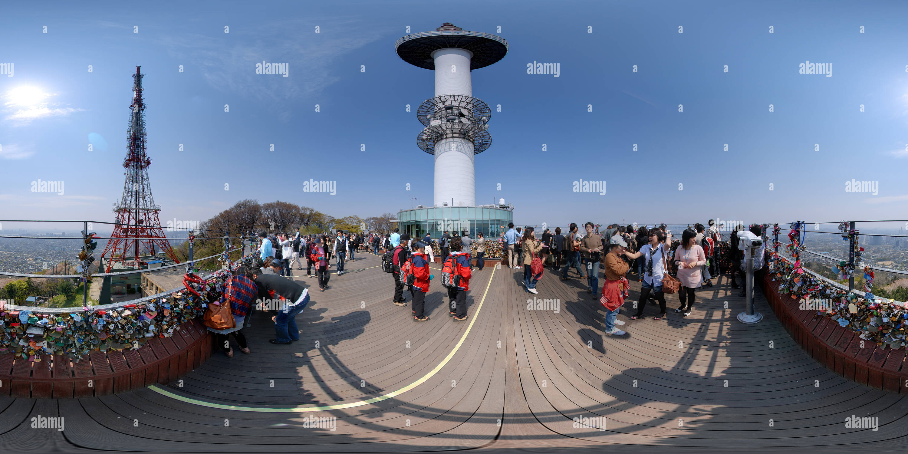 360° view of N Seoul Tower Viewing Deck - Alamy