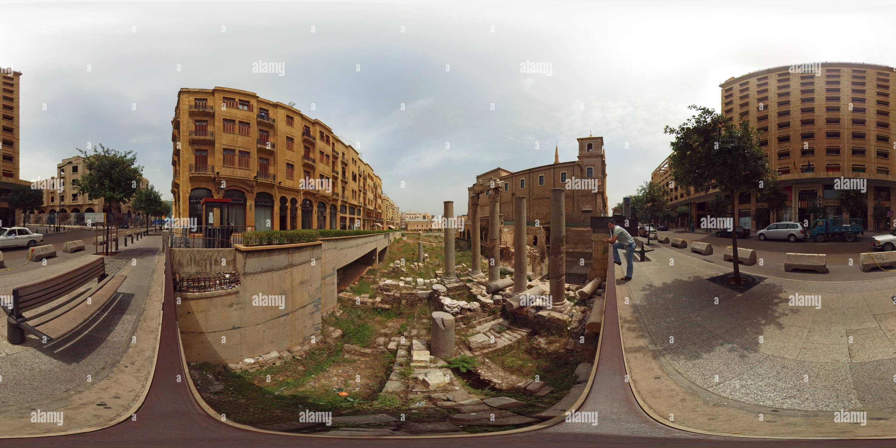 360° view of Beirut - Archeological site from Emir Bechir Street - Alamy