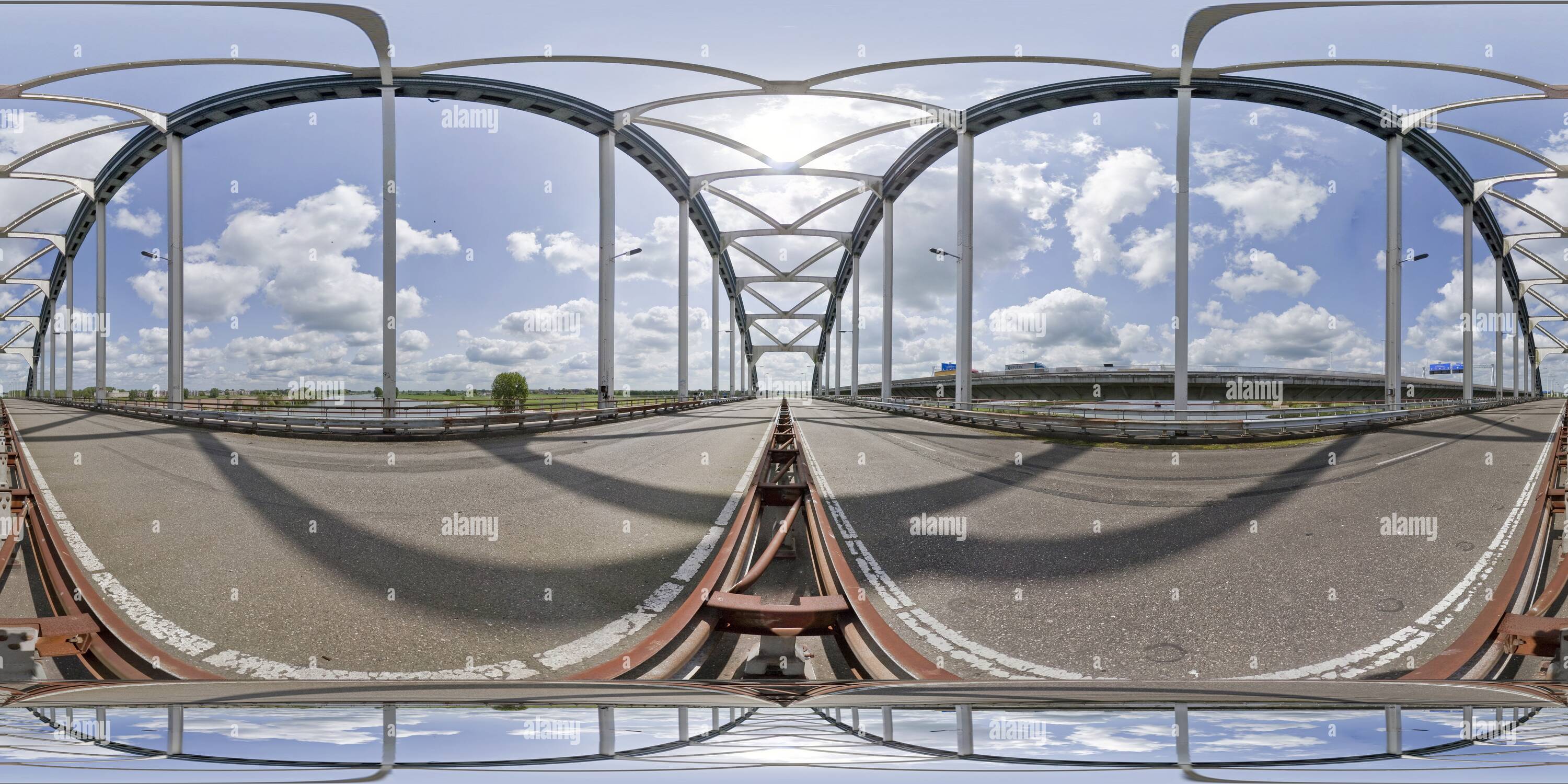 360° view of obsolete bridge on Lek near Vianen - Alamy