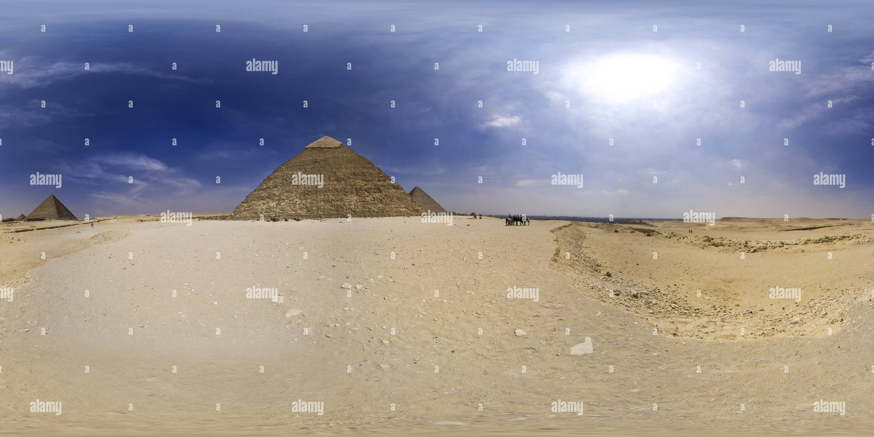 360° view of Great Pyramid Of Giza14, Chephren Pyramid - Alamy