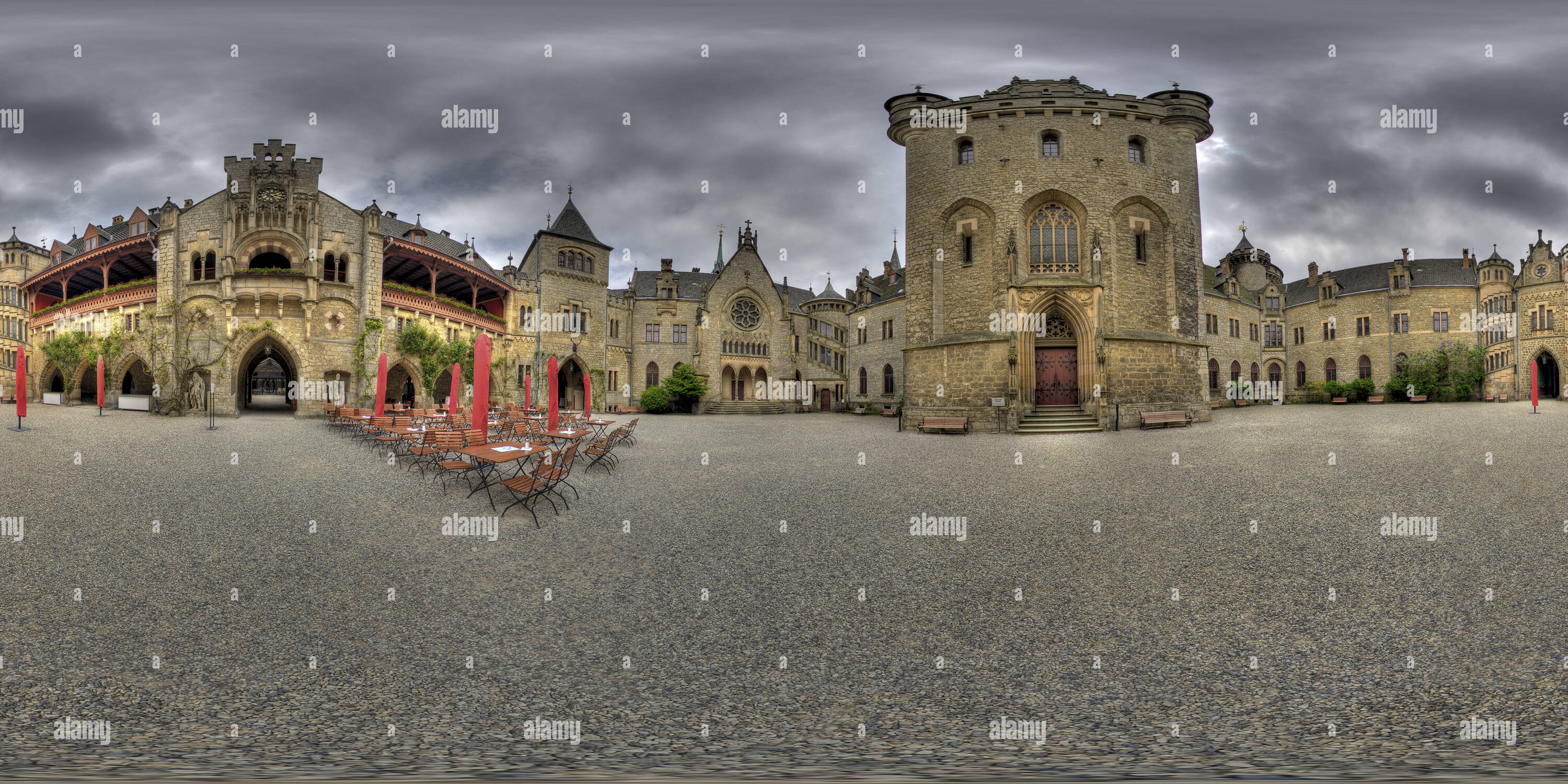 360° view of Castle Marienburg Atrium - Alamy