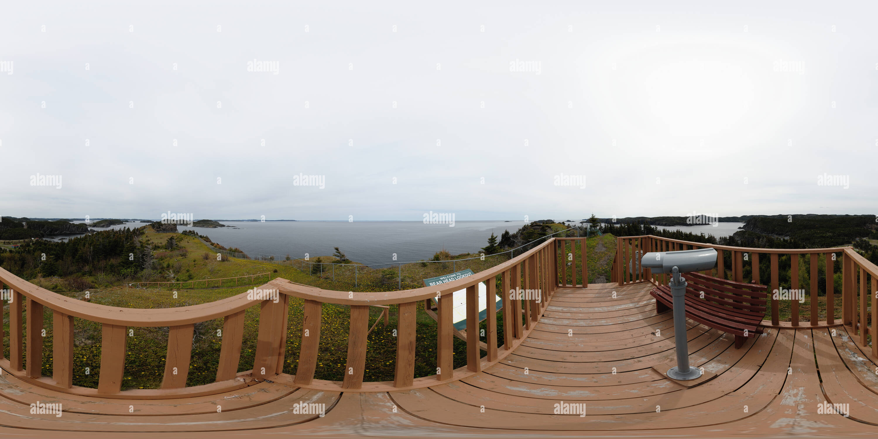 360° view of Bear Head Lookout, Leading Tickles, Newfoundland Canada ...