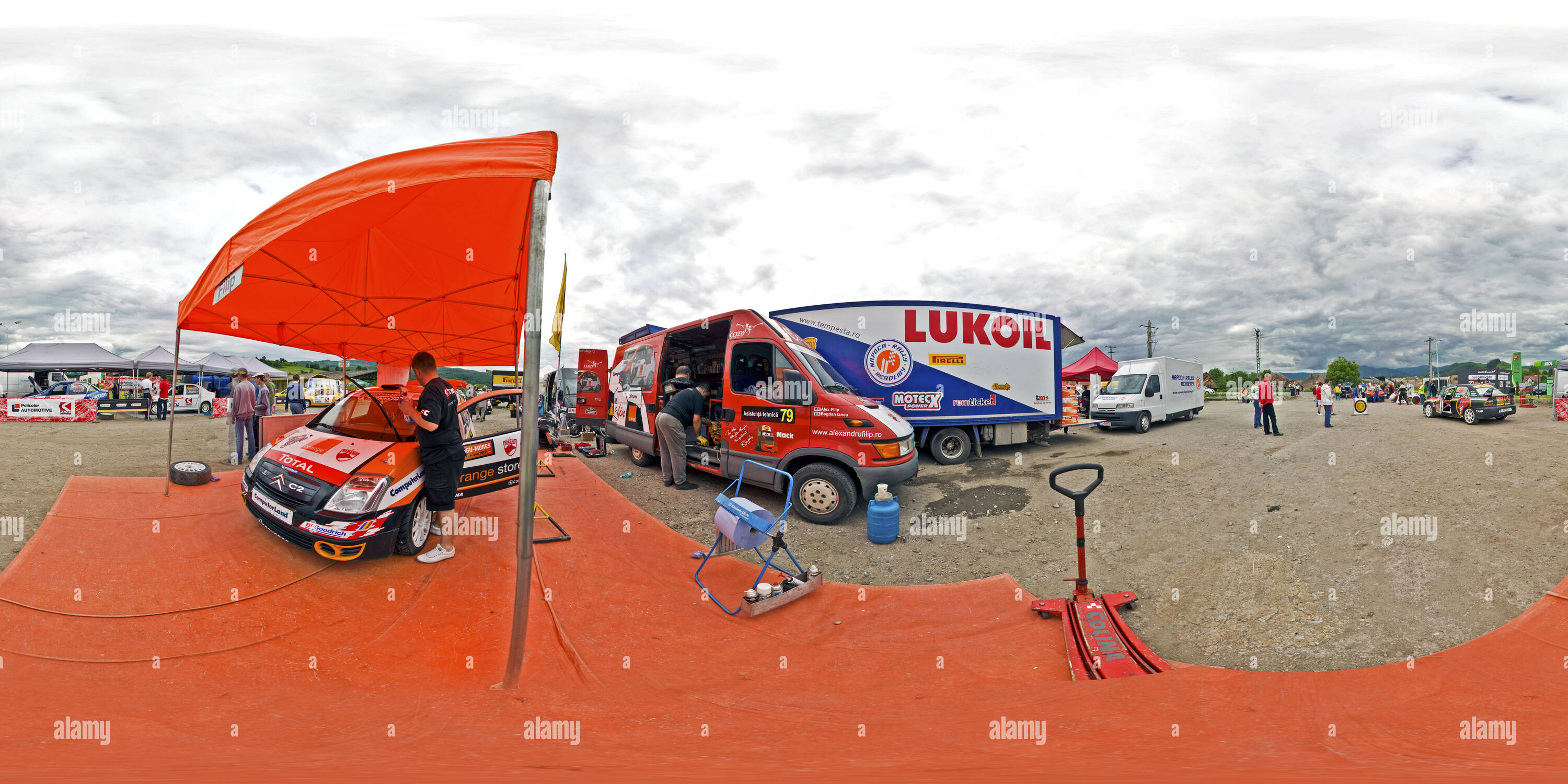 360° view of Service at the Targu Mures Rally - Alamy