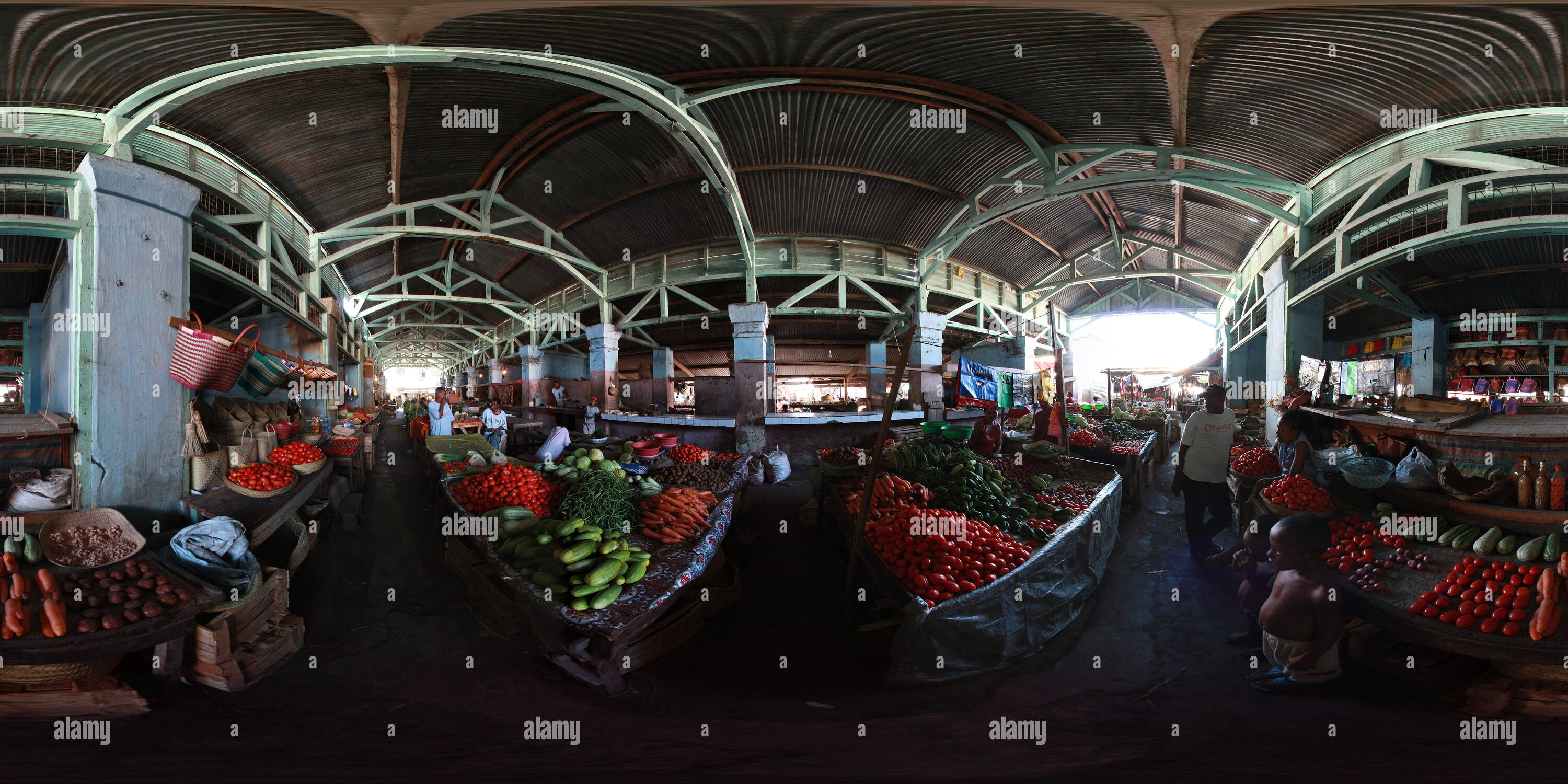 360° view of Main market hall in Morondava - Alamy