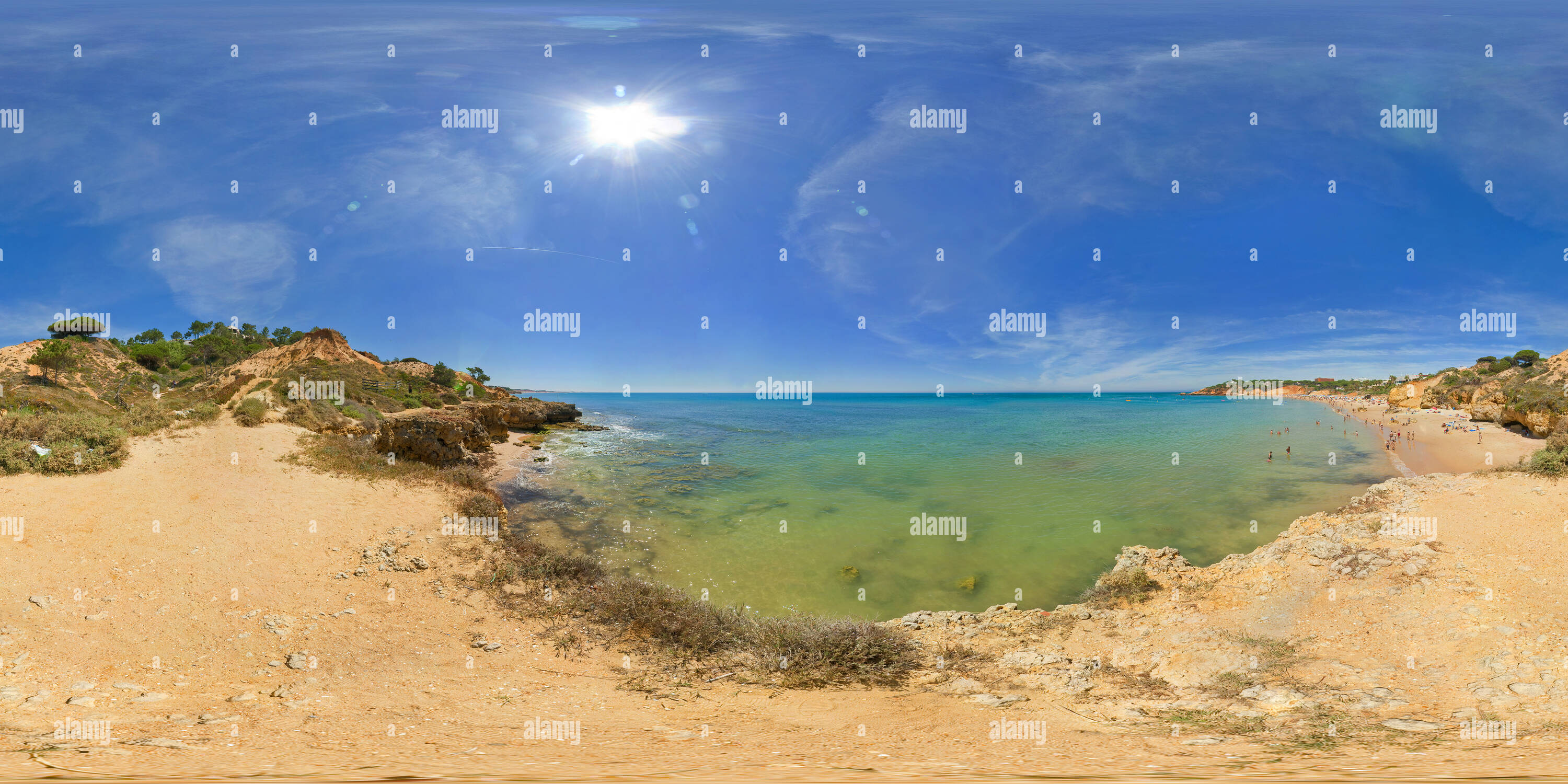 360° view of Santa Eulália Beach, Albufeira, Algarve - Alamy