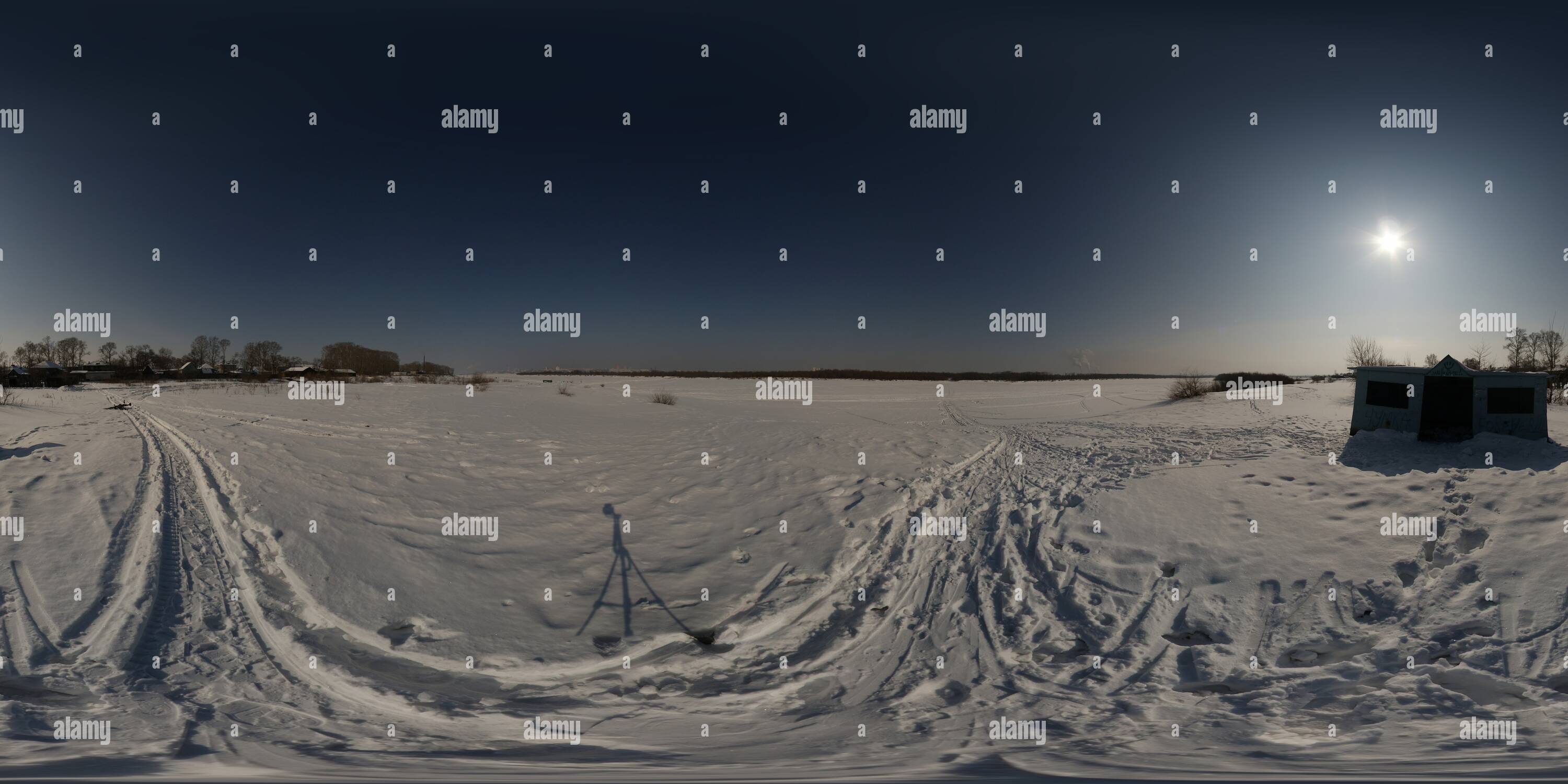 360° view of In the winter village Ussuriysk - Alamy