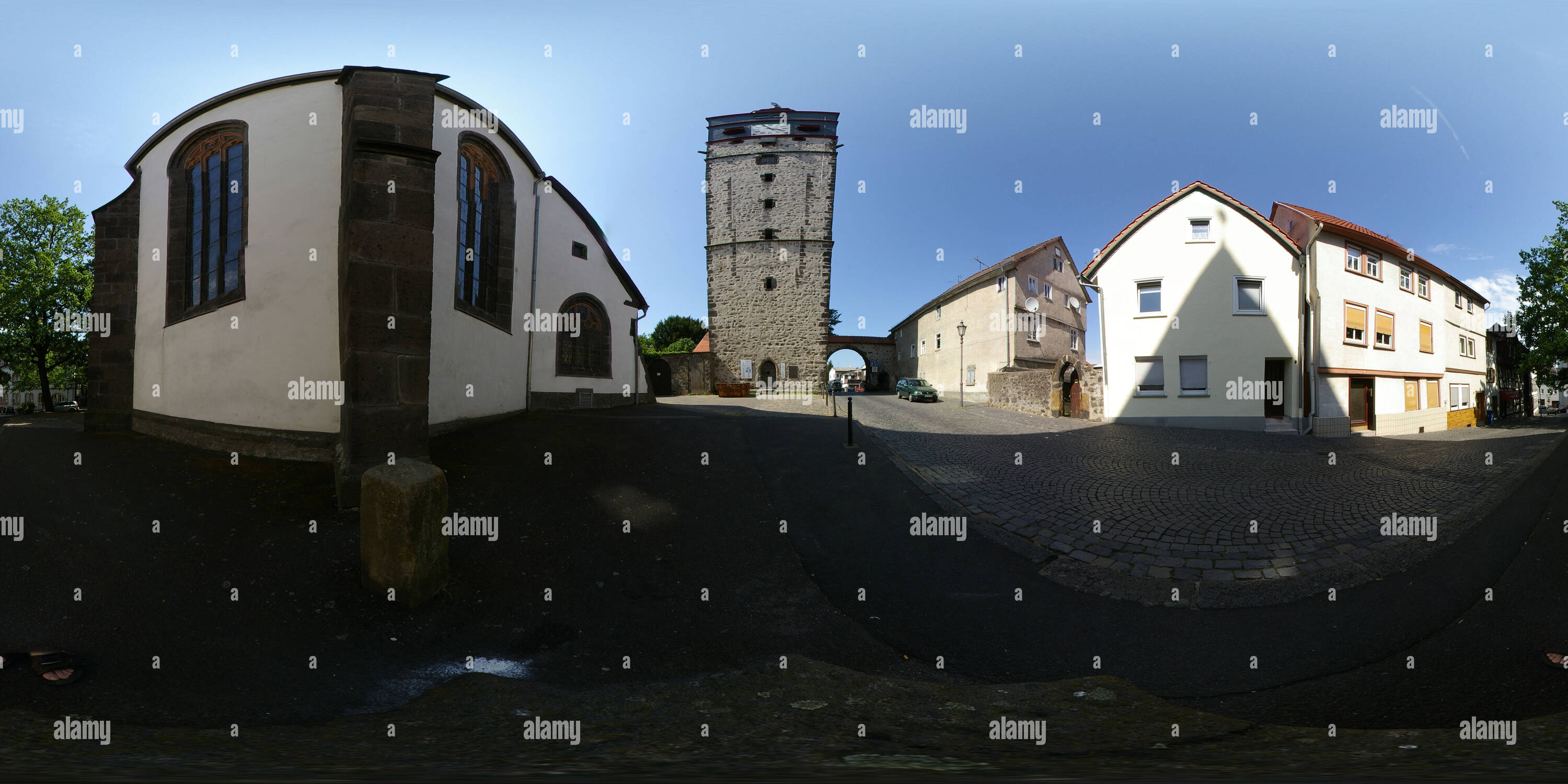 360° view of Citytower of Lich, Hessen, Germany, close to ...