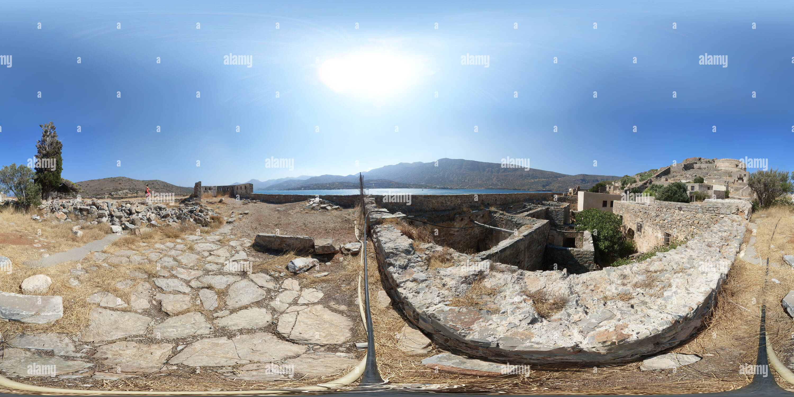 360° view of island Kalidon (Spinalonga), abandoned leper colony - Alamy