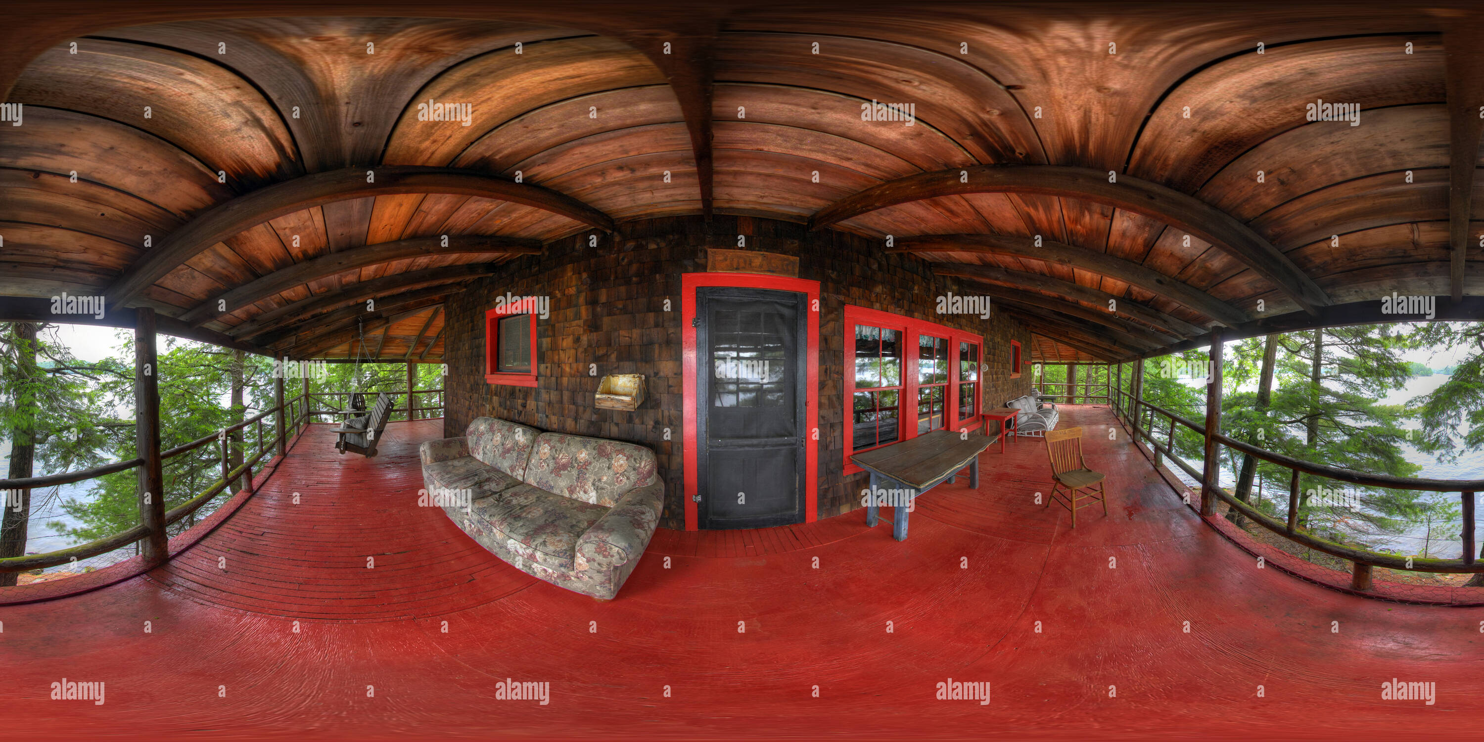 360° view of Pine Acre Cottage. Lake of Bays - Alamy