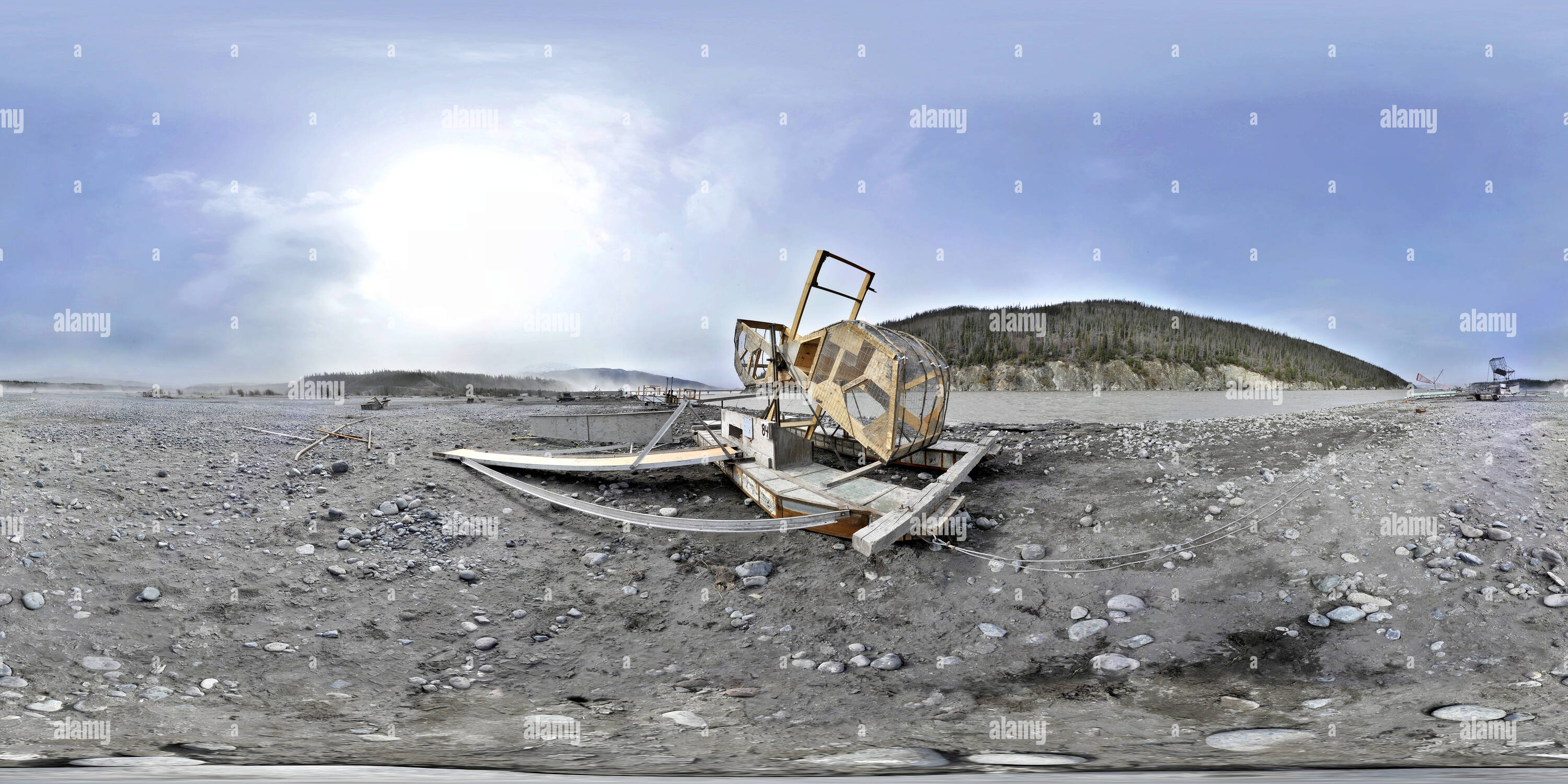 360° view of Fish Wheel #84, on the Banks of the Copper River, Near ...