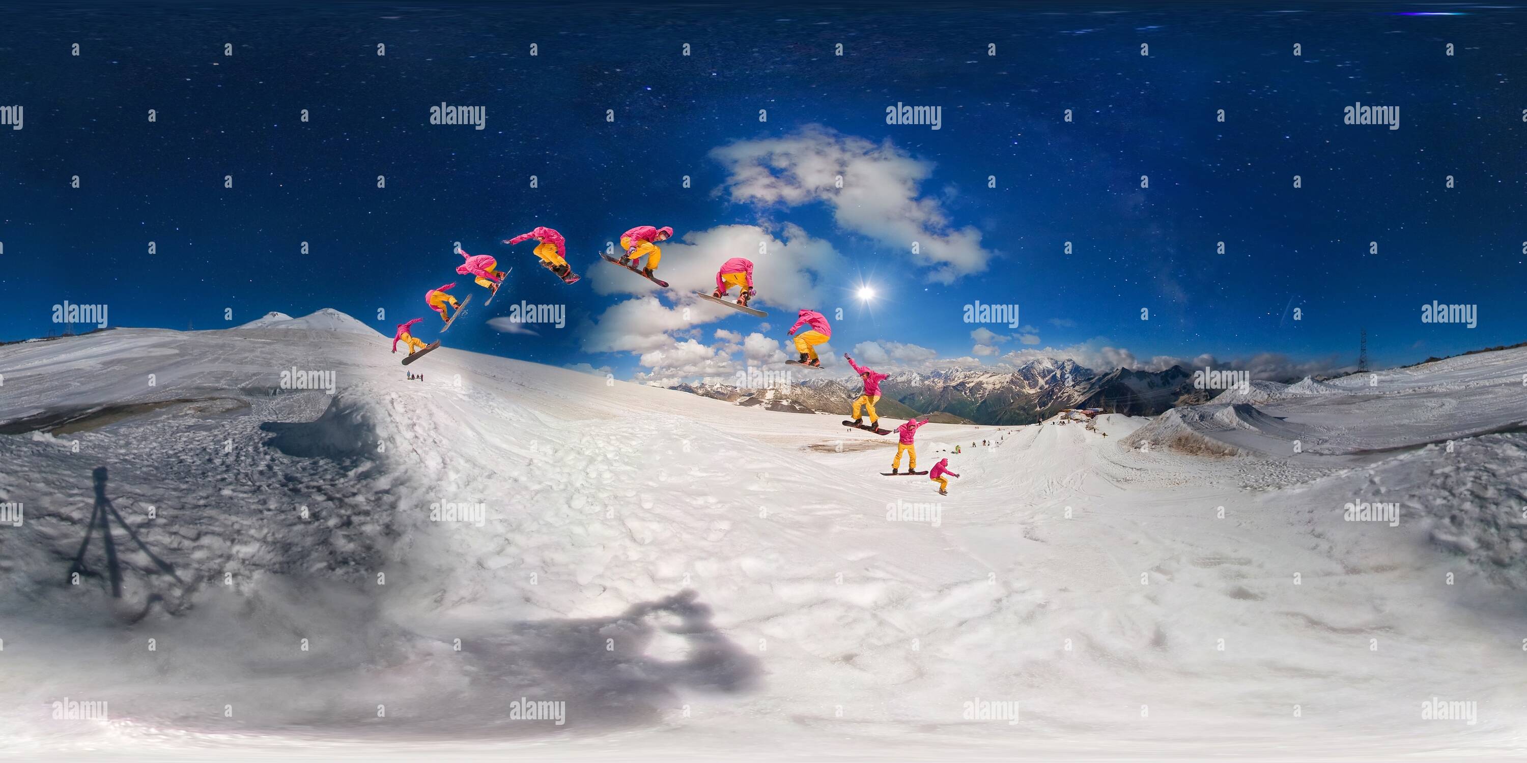360° view of Very HDR snowboard sequence fs720 melon - Alamy