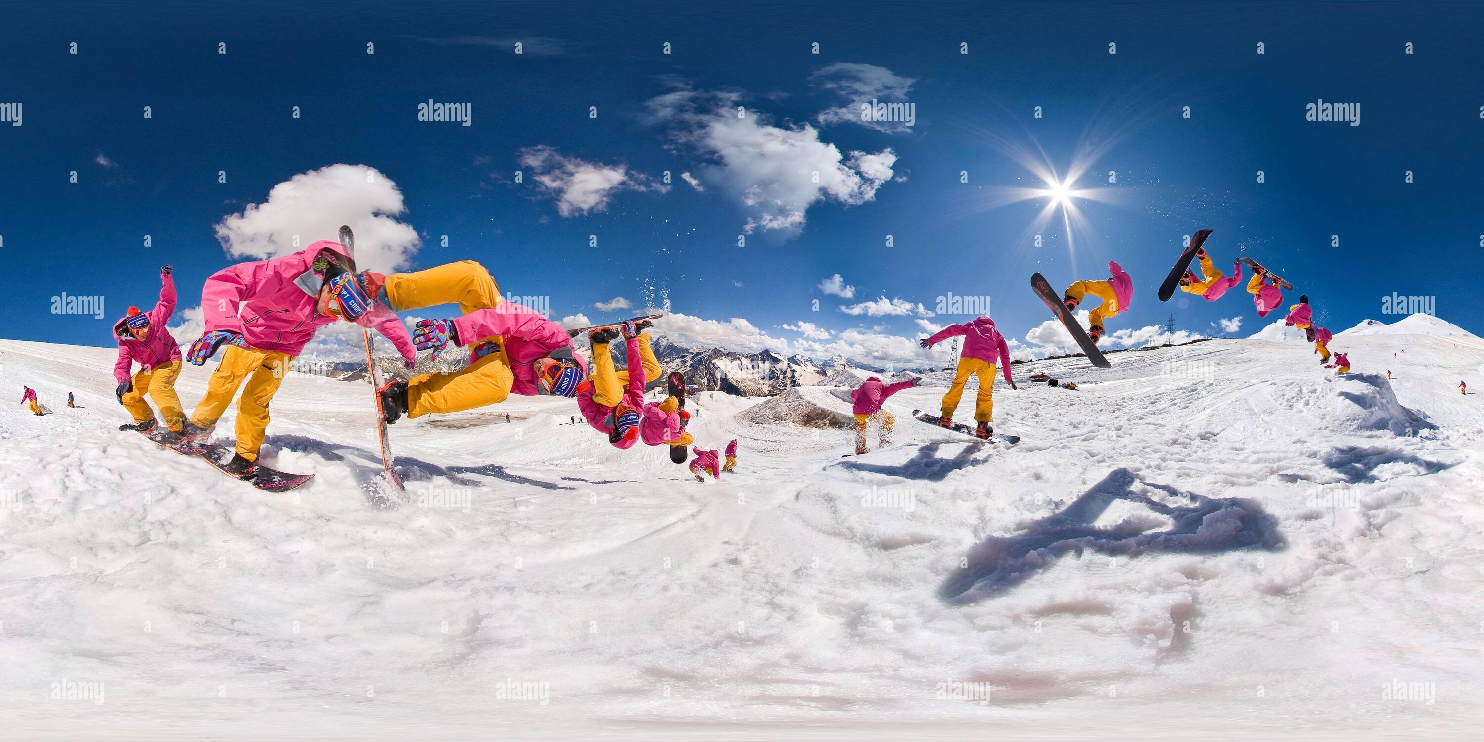 360° view of Elbrus fun front flips - Alamy
