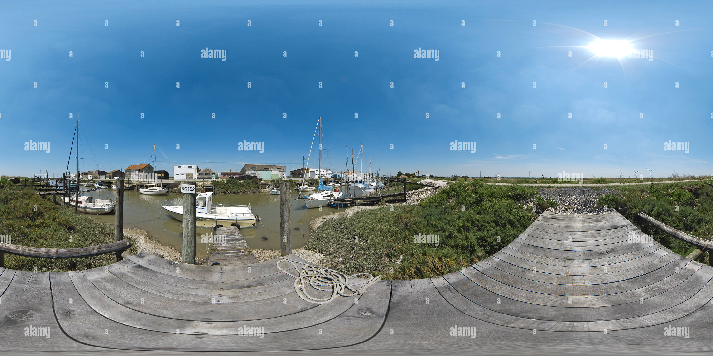 360° view of Ponton du port des Champs - France - Alamy