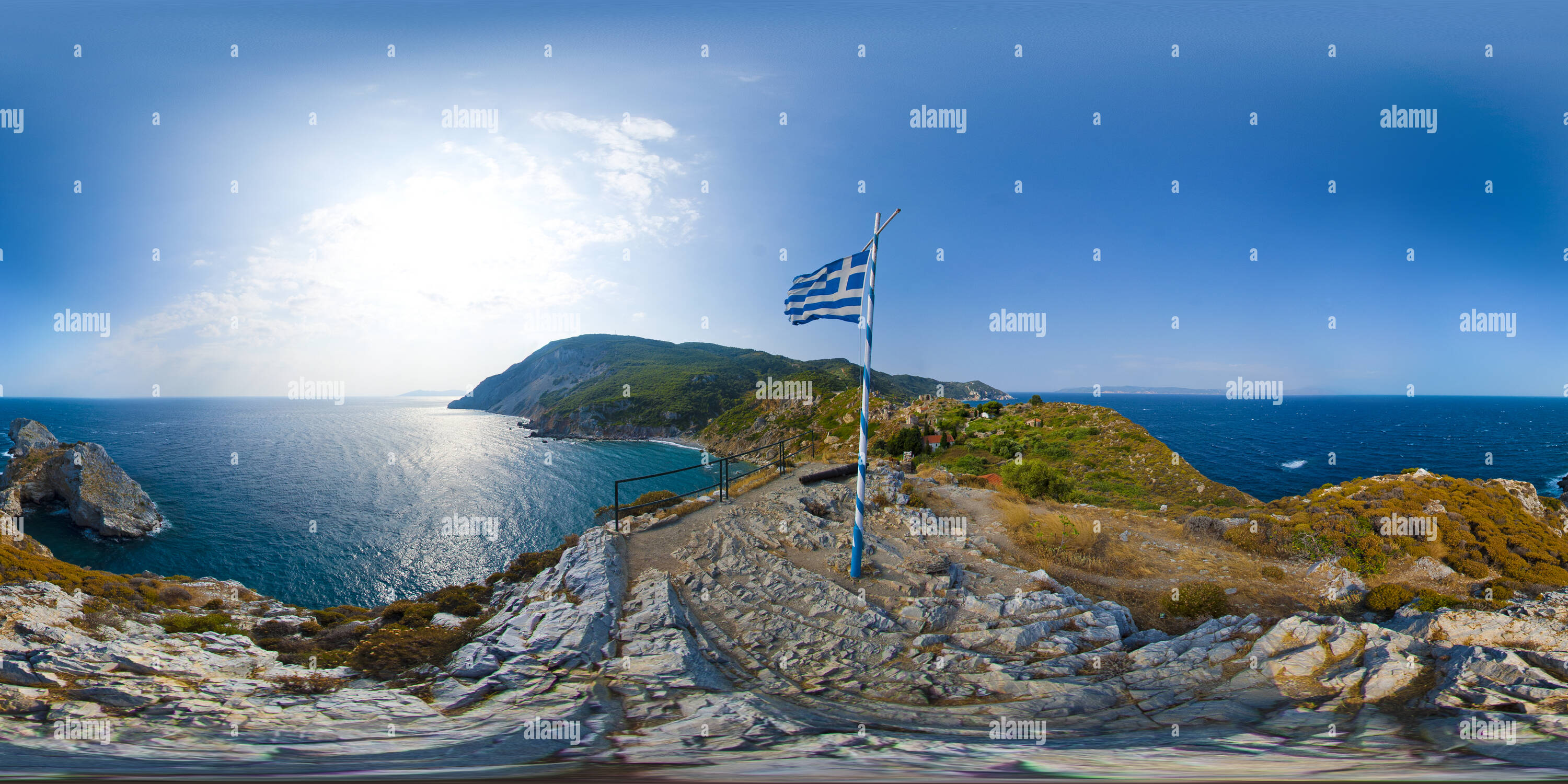 360° view of Kastro, Skiathos island (Greece - Alamy